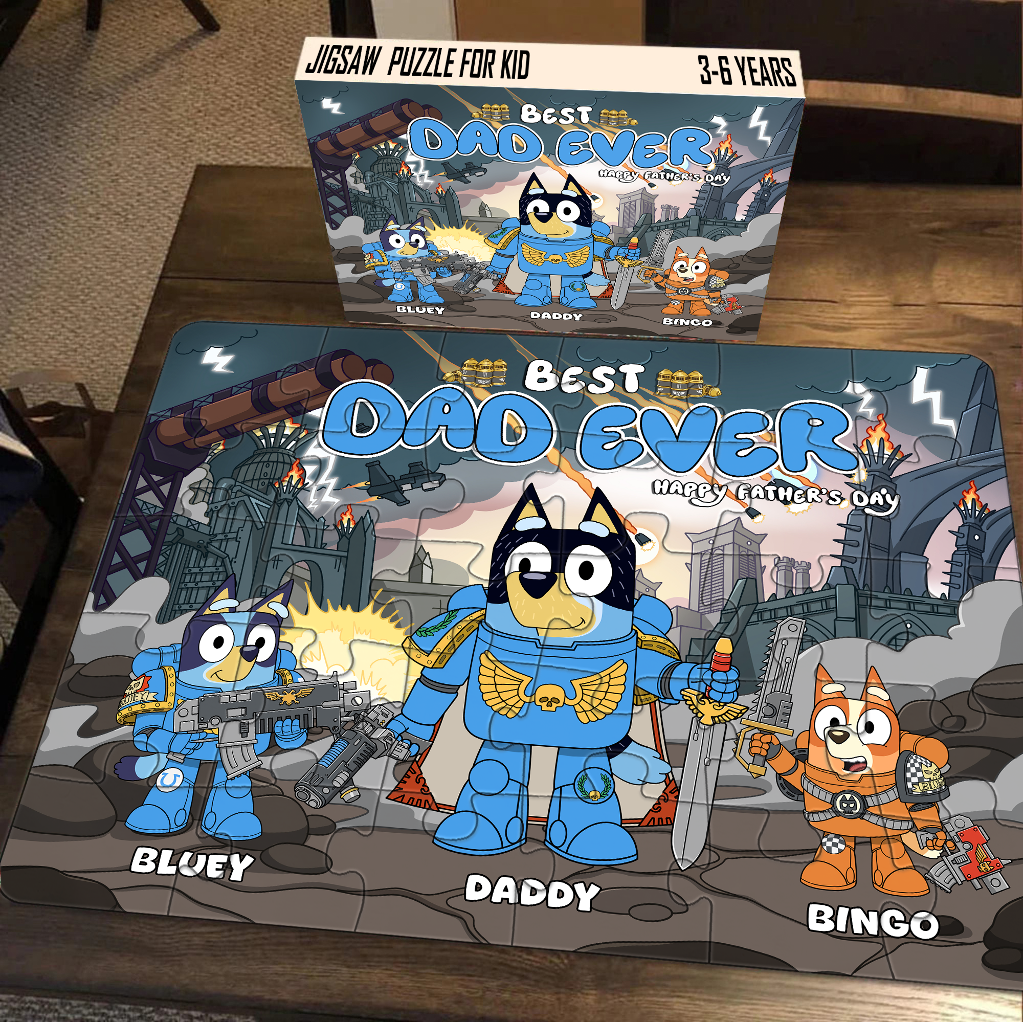 Personalized Jigsaw Puzzles - Bluey X Warhammer 40K - Best Dad Ever ...