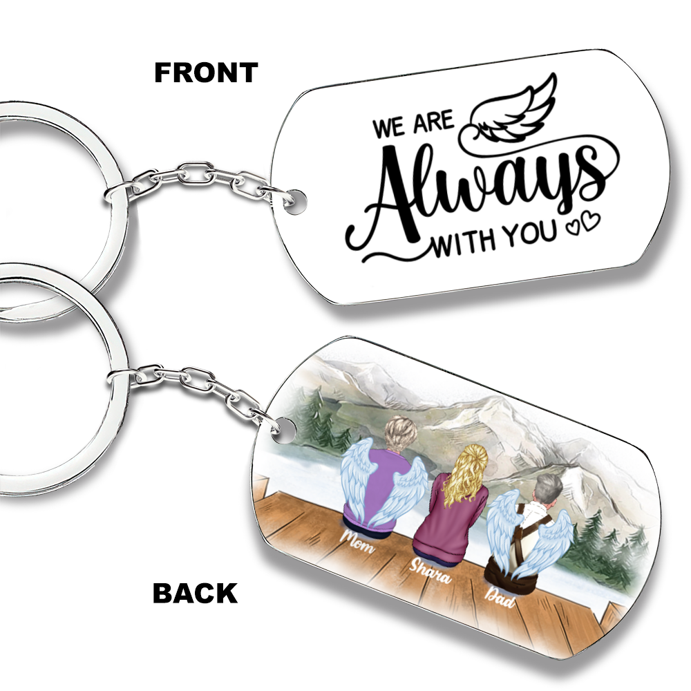 Memorial Keychain - Up to 9 People - We Arre Always With You (NC) Gift ...