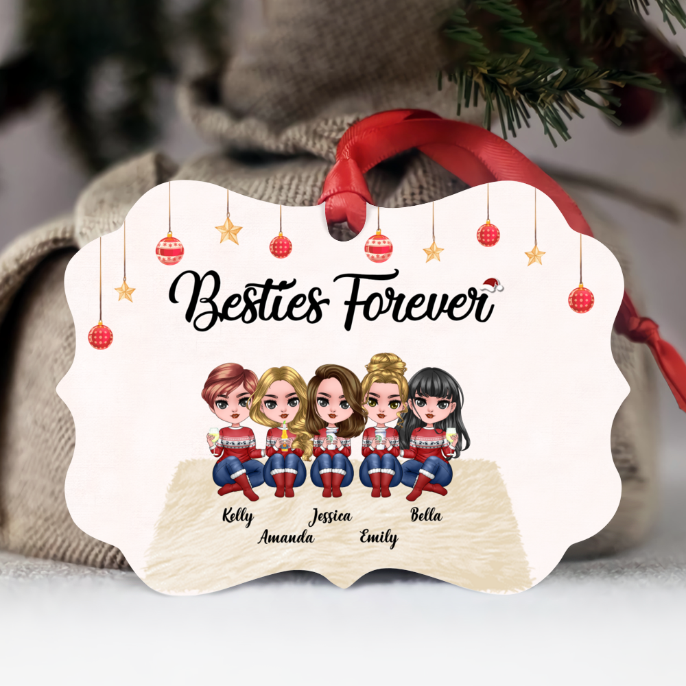 Up To 9 Dolls - Besties Forever (5) - Personalized Ornament