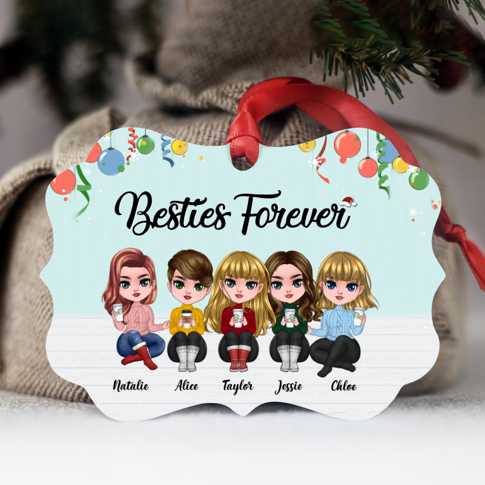 Up To 9 Dolls - Besties Forever (T5) - Personalized Ornament
