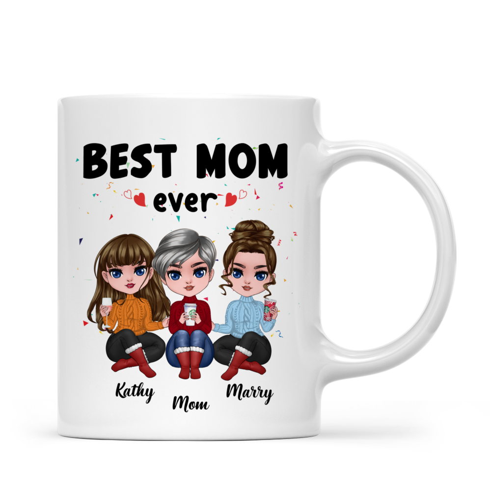 Daughter and Mother Chibi - Best mom ever (D) - Personalized Mug