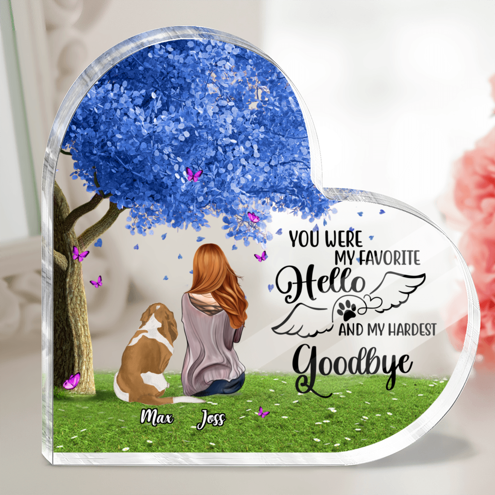 Transparent Plaque - Dog Lover Gifts - Woman and Dog - You were my ...