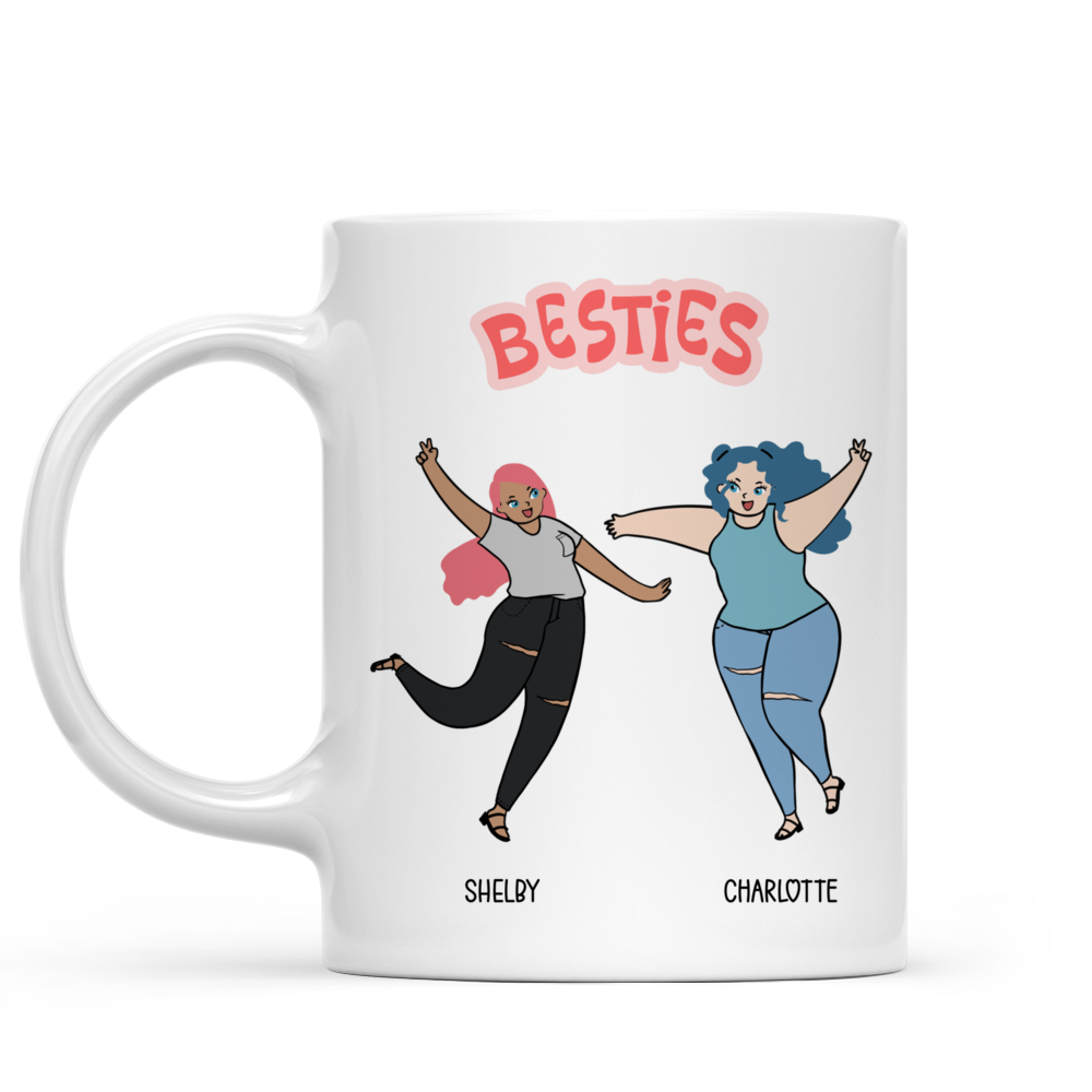Cute Besties Together - Besties (V2) - Personalized Mug