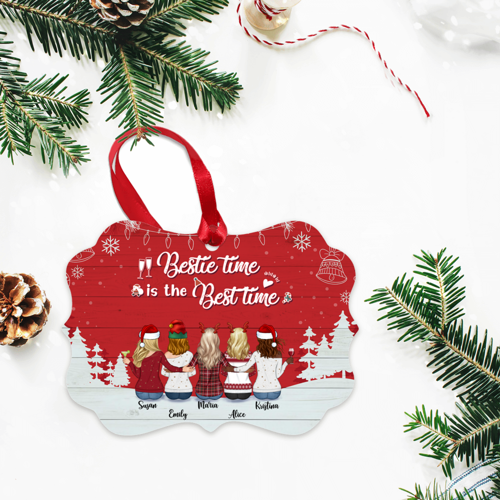 Besties Ornament - Bestie time is the best time (Alluminium Medallion ...