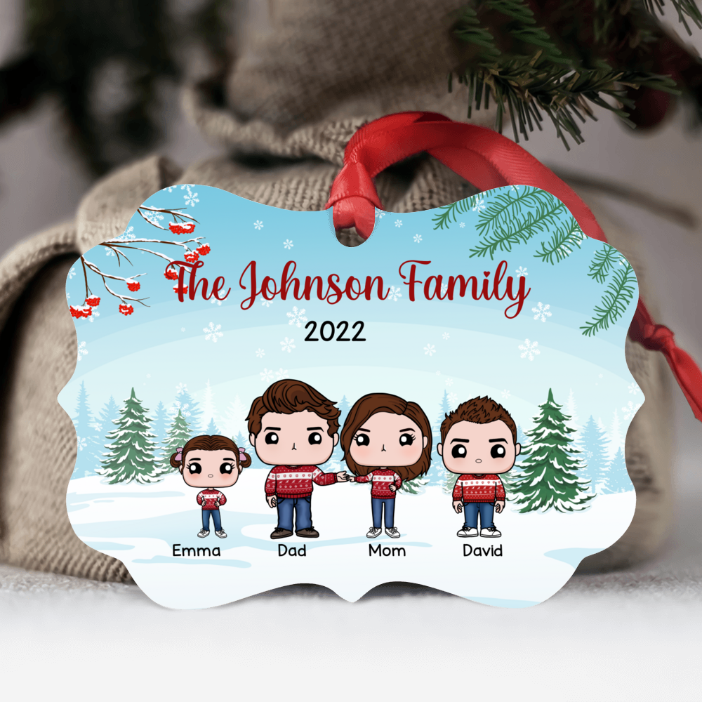 Family Figure - Christmas Ornament - Medallion Ornament - Up to 3 Kids ...