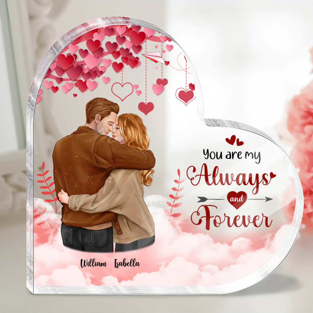 Heart Transparent Plaque - Couple - You are my always and forever ...