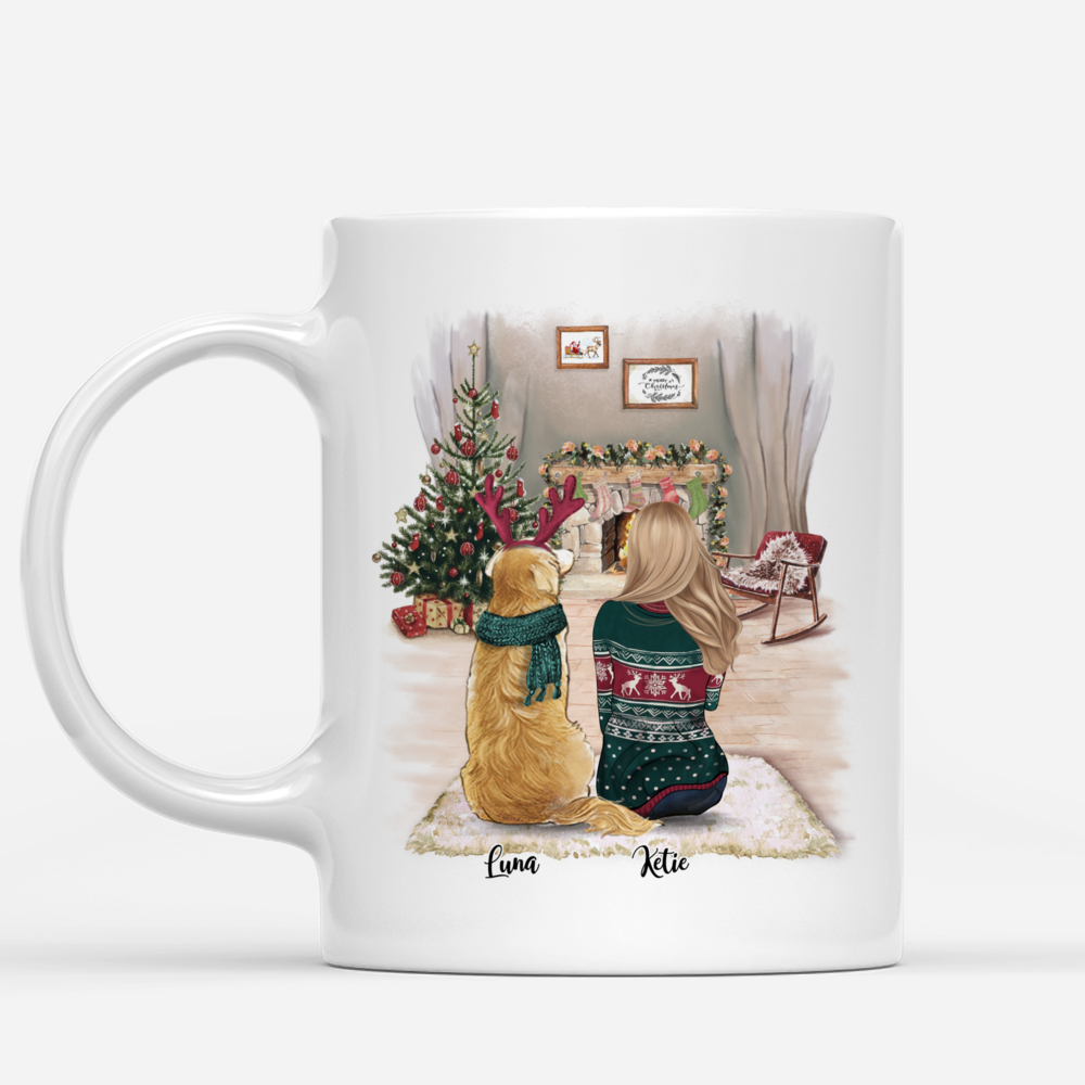 Girl and Dogs Christmas - First Christmas - Personalized Mug