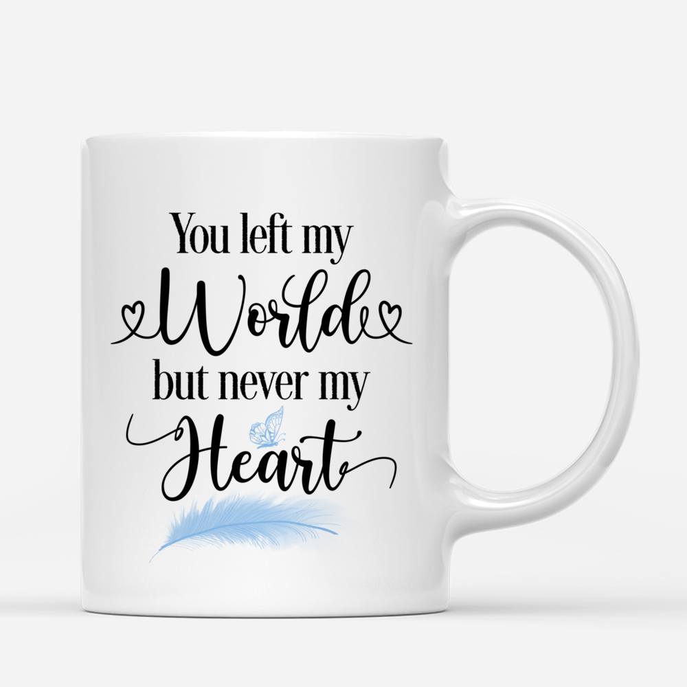Memorial Personalized Mug - You Left My World, But Never My Heart