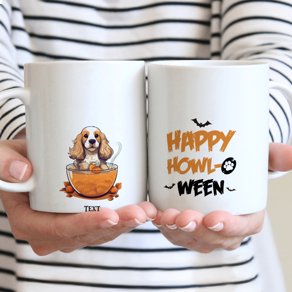 Halloween Dog Mug - Imaginary Cute Happy English Cocker Spaniel Dog in ...