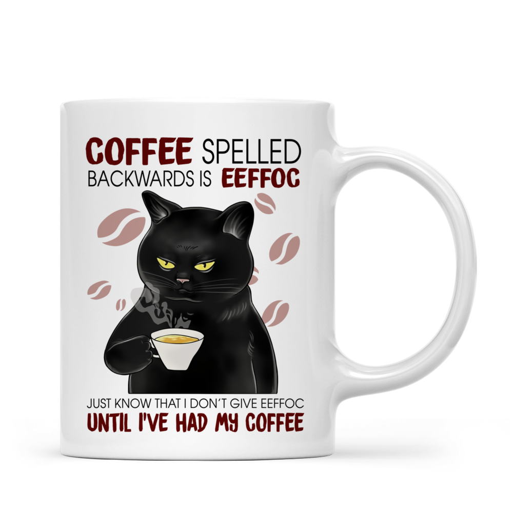 Funny Mug - Portable Ceramic Coffee Cup - Black Cat Design with Effoc ...