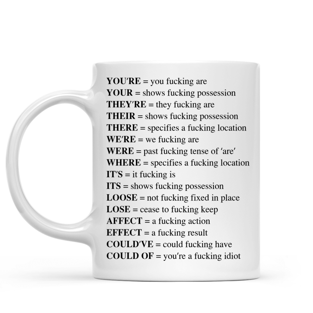 Funny Mug - FUCKING GRAMMAR RULES - Personalized Mug