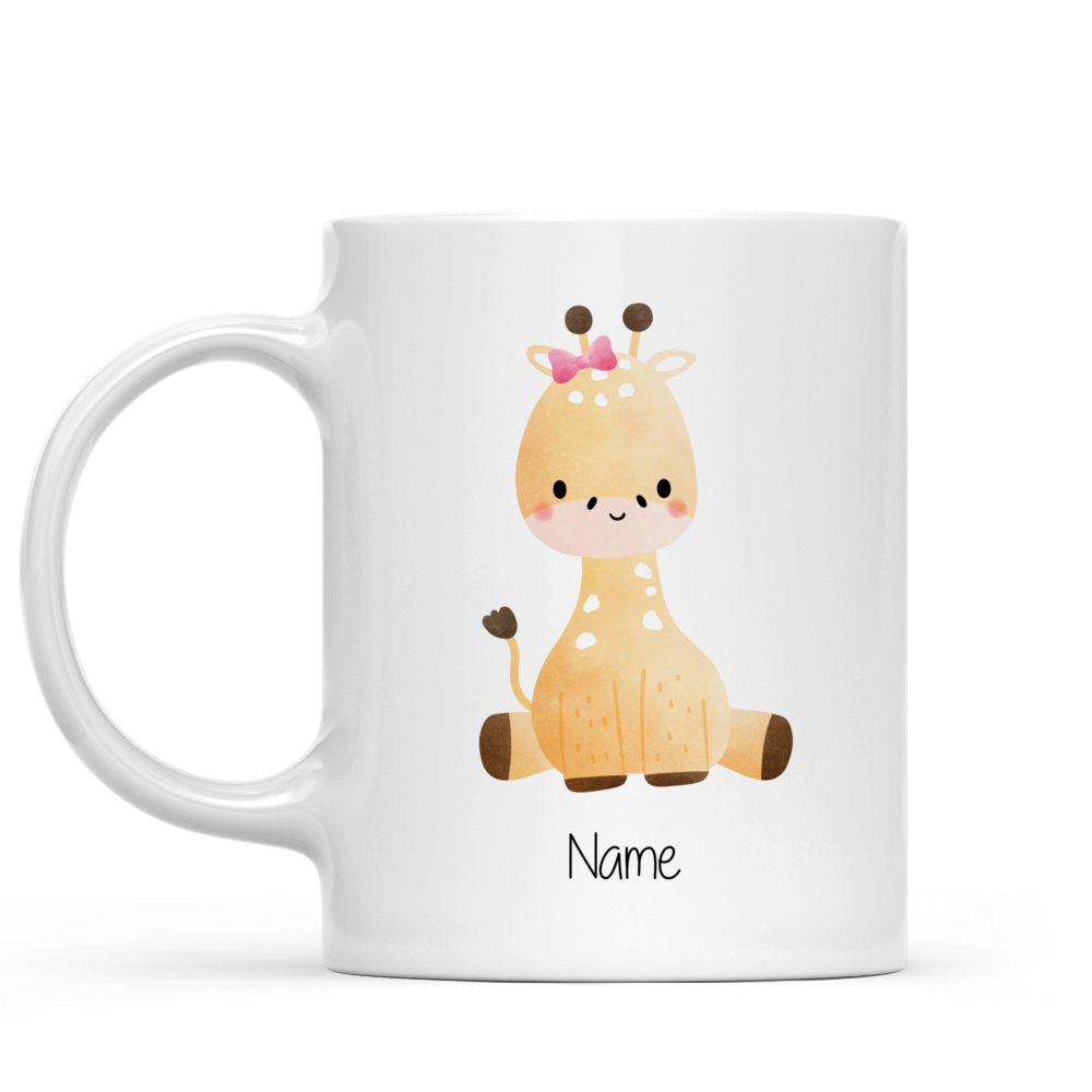 Girl Mug - Freebie Baby Girl Animal - Baby Mug - Custom Mug - Cute ...