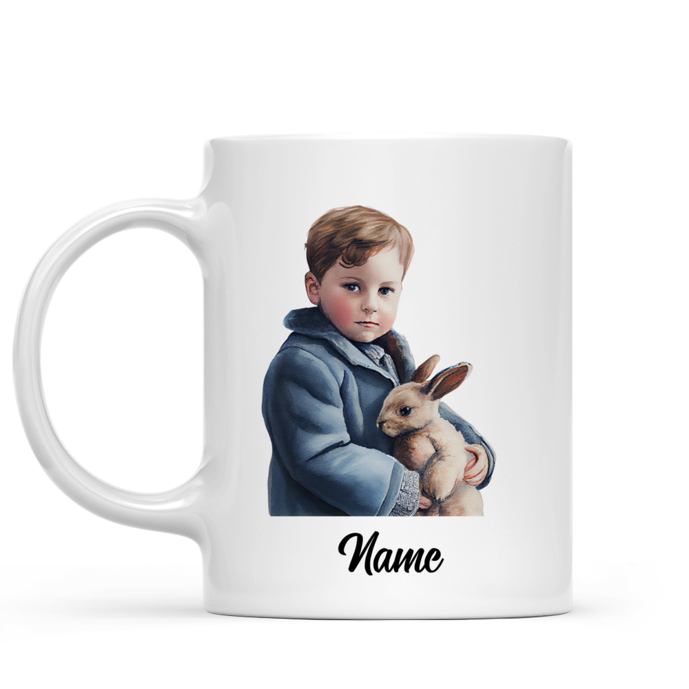 Boy Mug - Boy and Rabbit - Custom Mug - Boy Mug - Lovely Gifts For ...