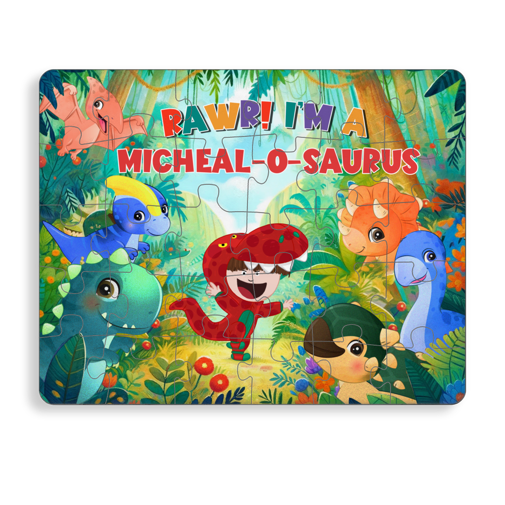 Jigsaw puzzle for Kids - Rawr! I'm A Dino Saurus - Personalized Puzzle