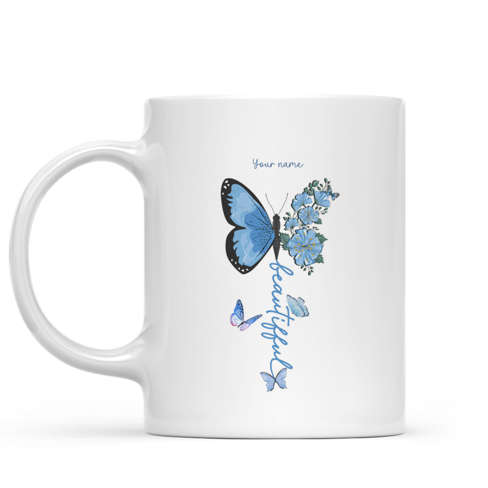 Butterfly Mug - Blue butterfly mug, butterfly gift, butterfly tea cup ...