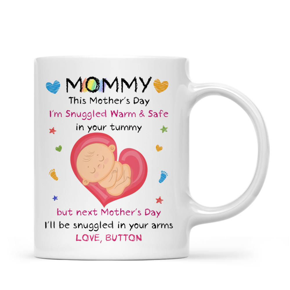 Personalized Mug - Lovely Baby Bump Mug - Happy First Mother's Day ...