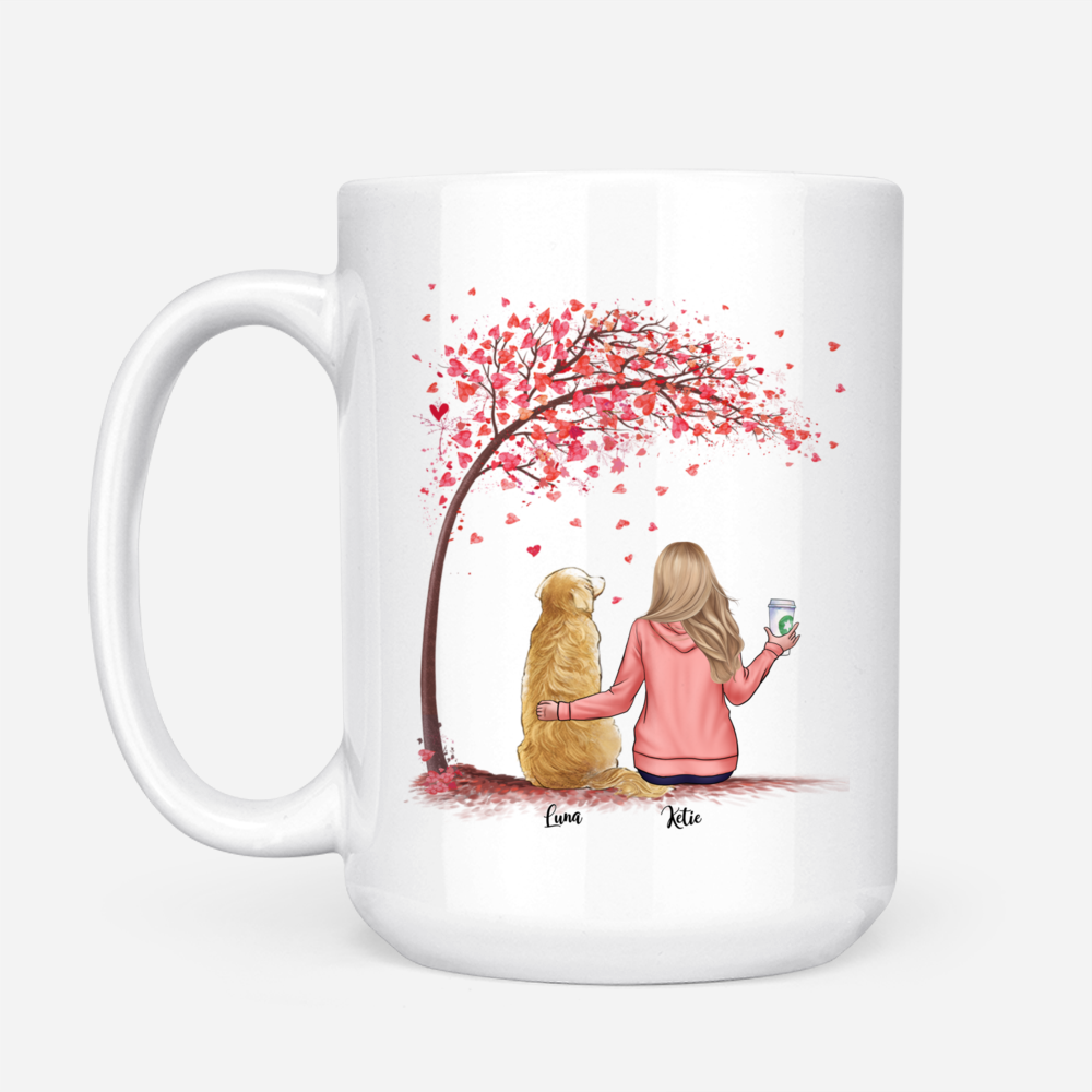 Personalized Girl & Dogs Mug - Fur Mama Custom Mug (Love Version)