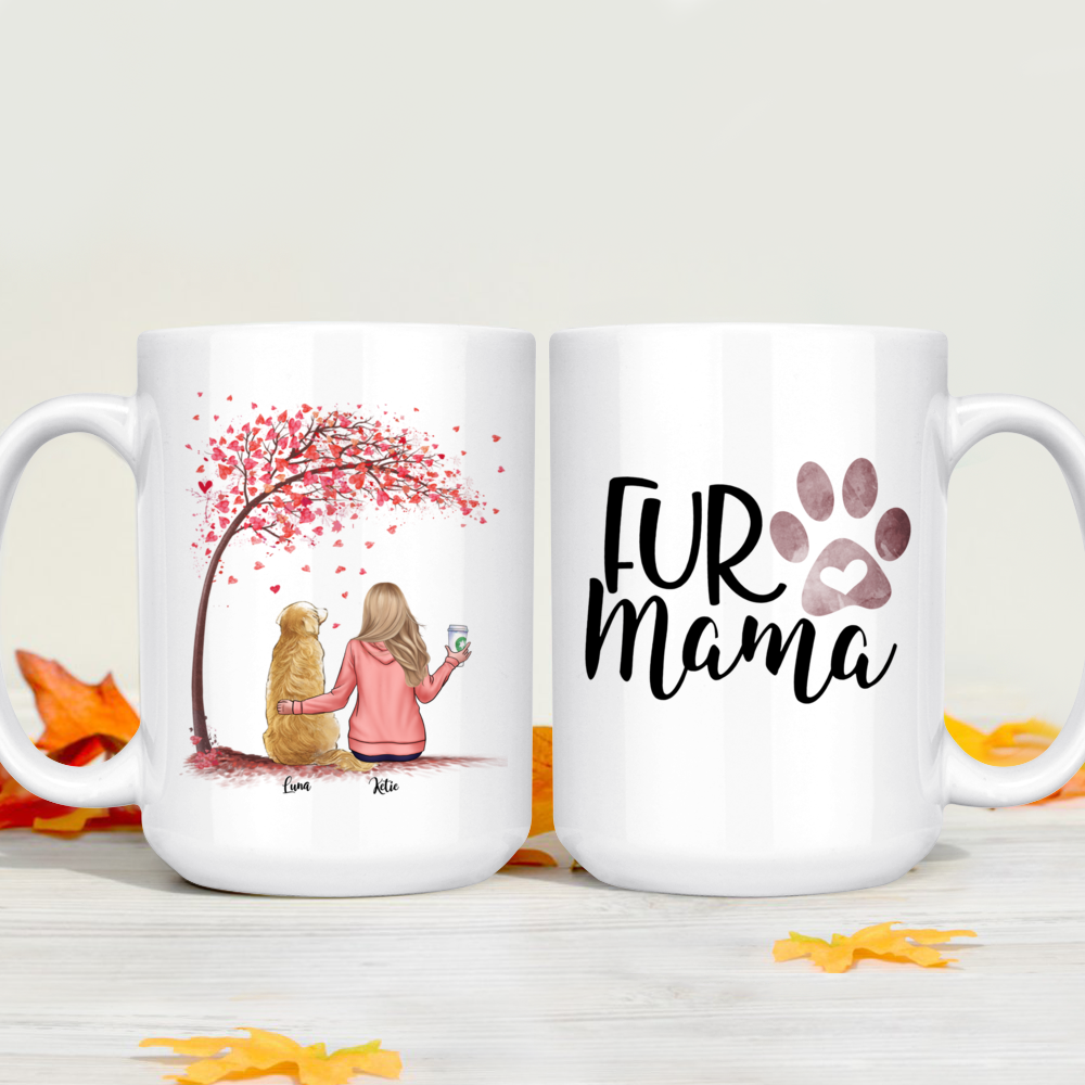 Personalized Girl & Dogs Mug - Fur Mama Custom Mug (Love Version)