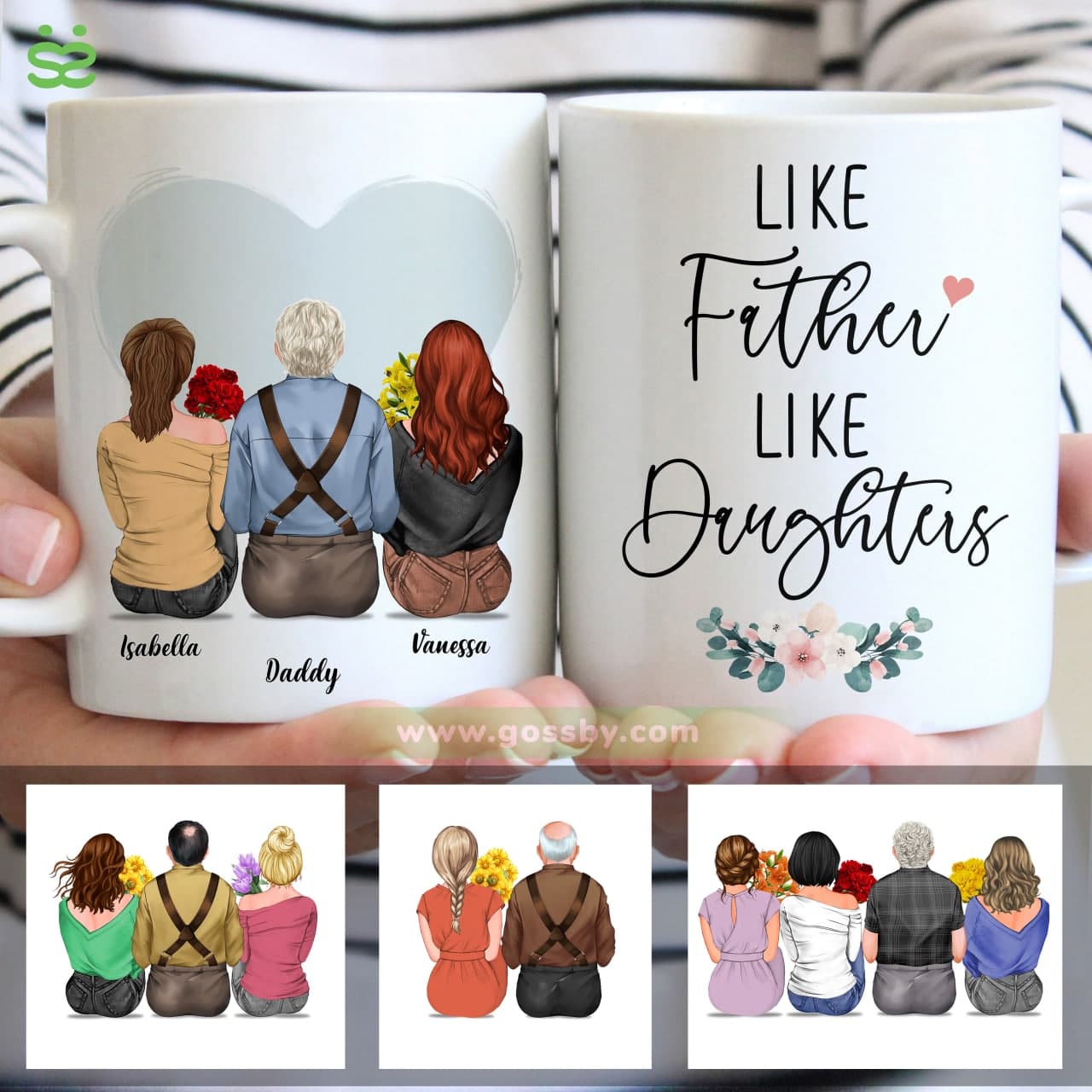 Father's Day - Like Father Like Daughters (Heart) | Personalized Mugs ...