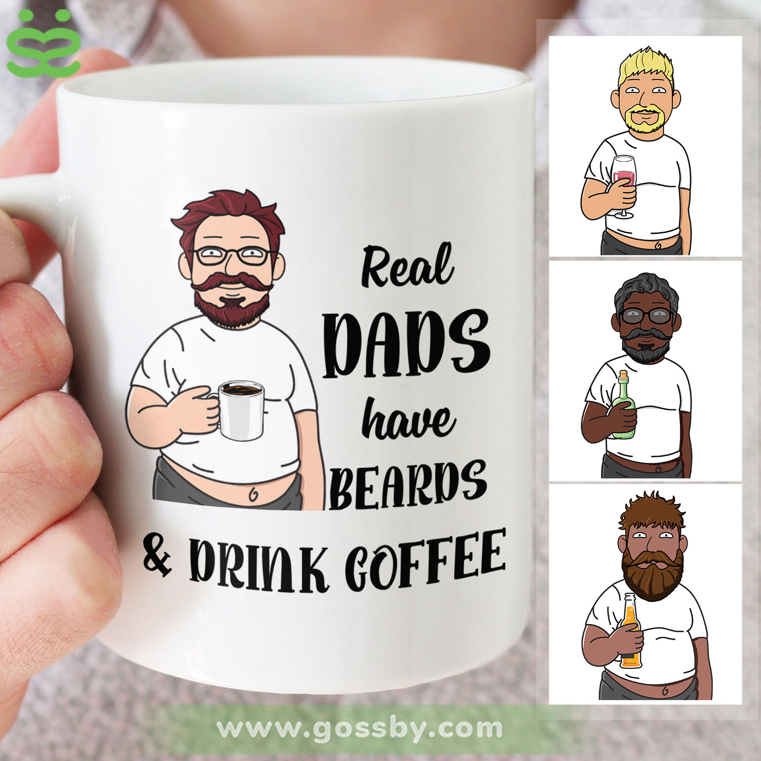 Funny Dad Mug - Real Dad Had Beards And Drink Coffee - Personalized Mug