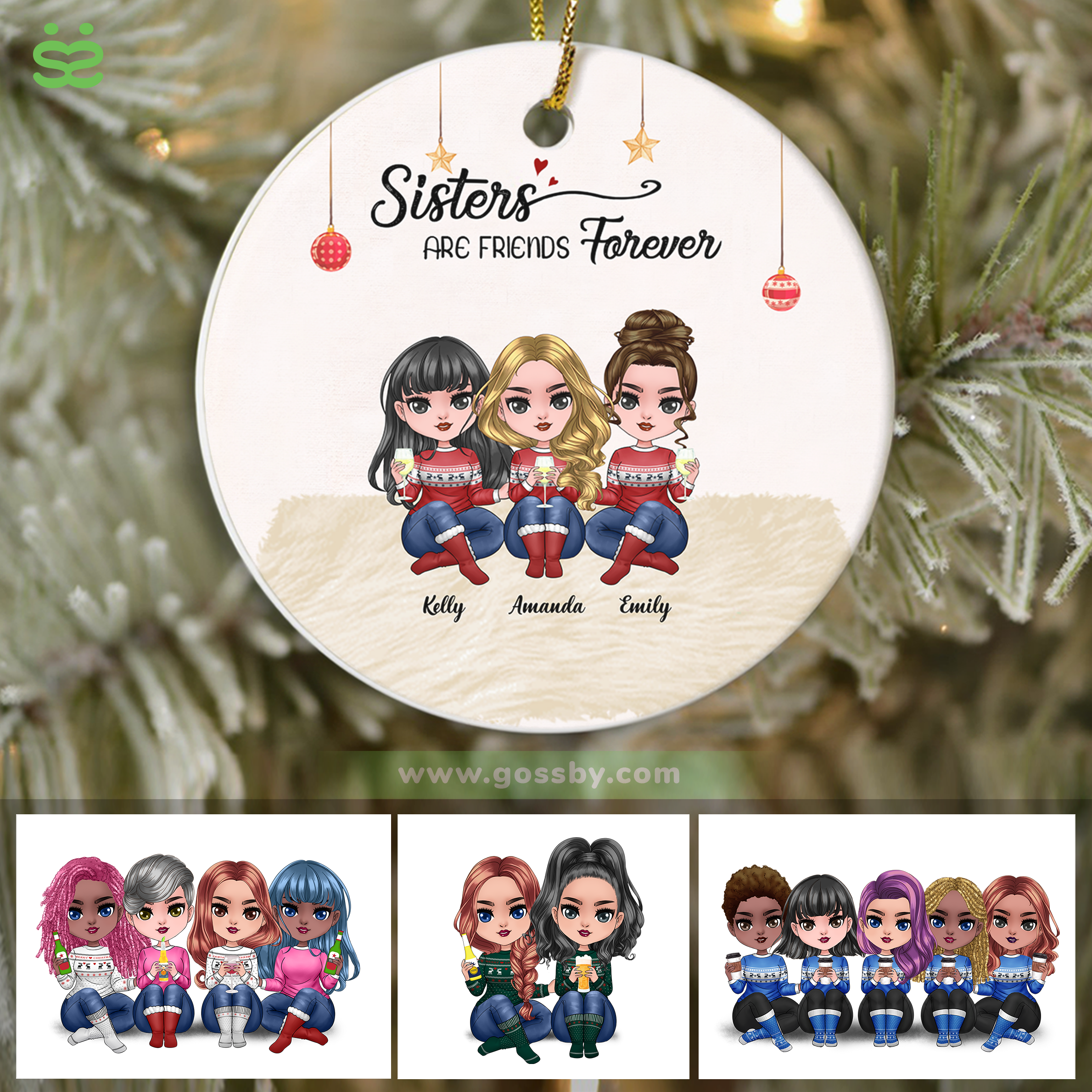Christmas Ornament - Sisters are Friends Forever (Circle ...
