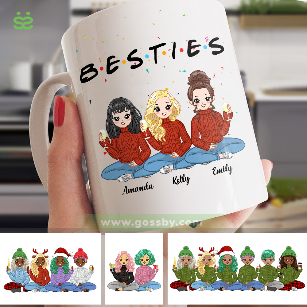 Comic Sisters - BESTIES - Up to 6 Ladies (1) - Personalized Mug
