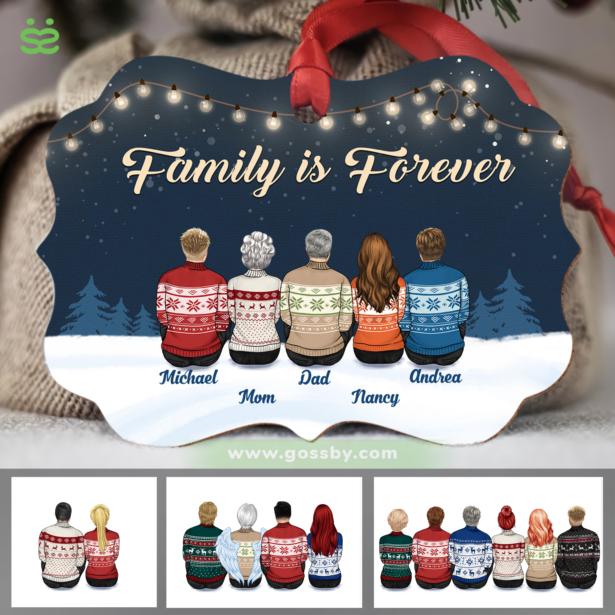 Family Christmas - Family is Forever (9866) - Personalized Ornament