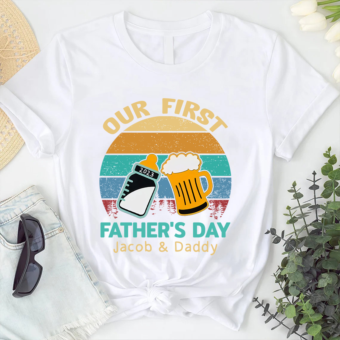 Father's Day Gifts - Personalized Our First Father's Day Together Shirt ...