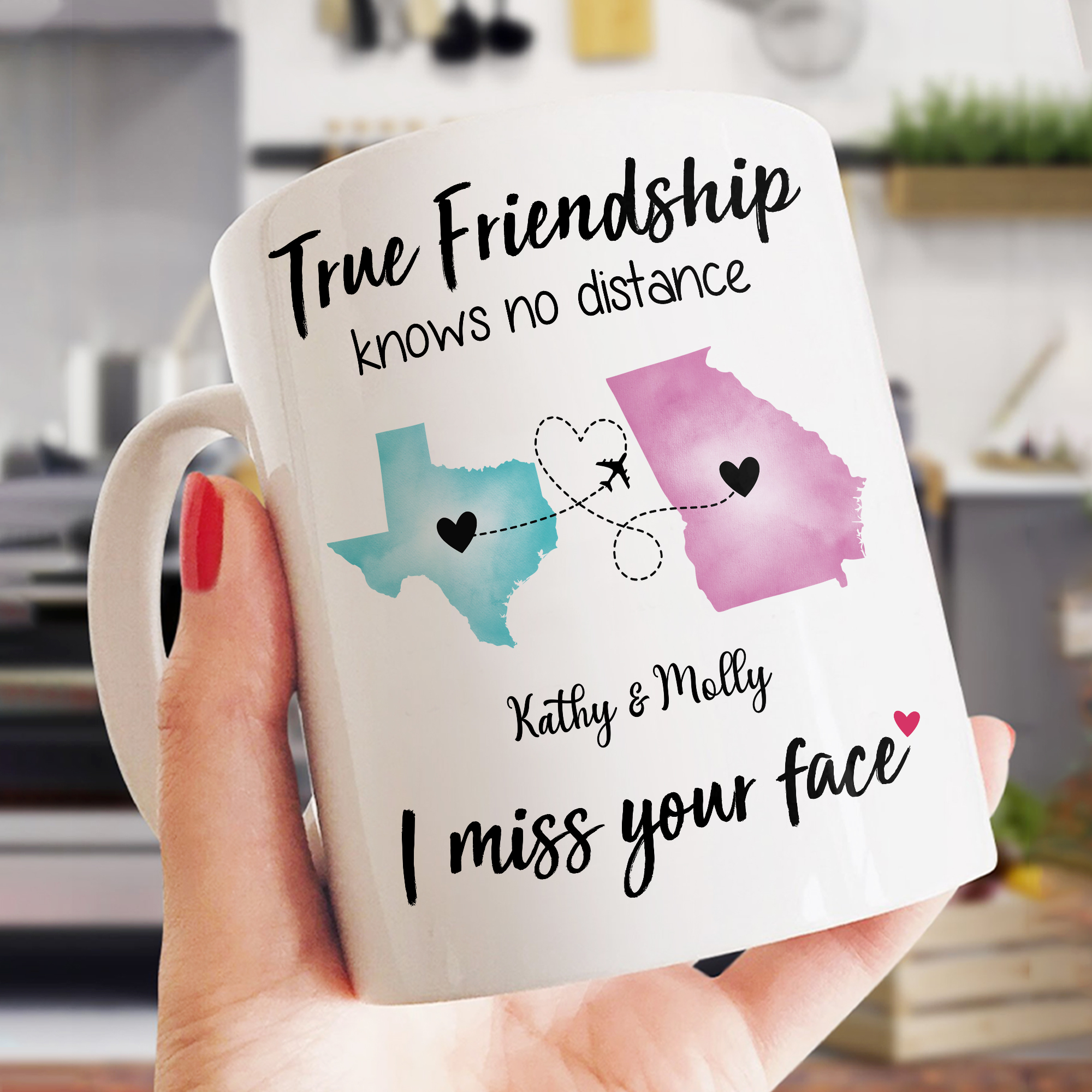 Long Distance Friendship Gift - True Friendship knows no distance. I ...