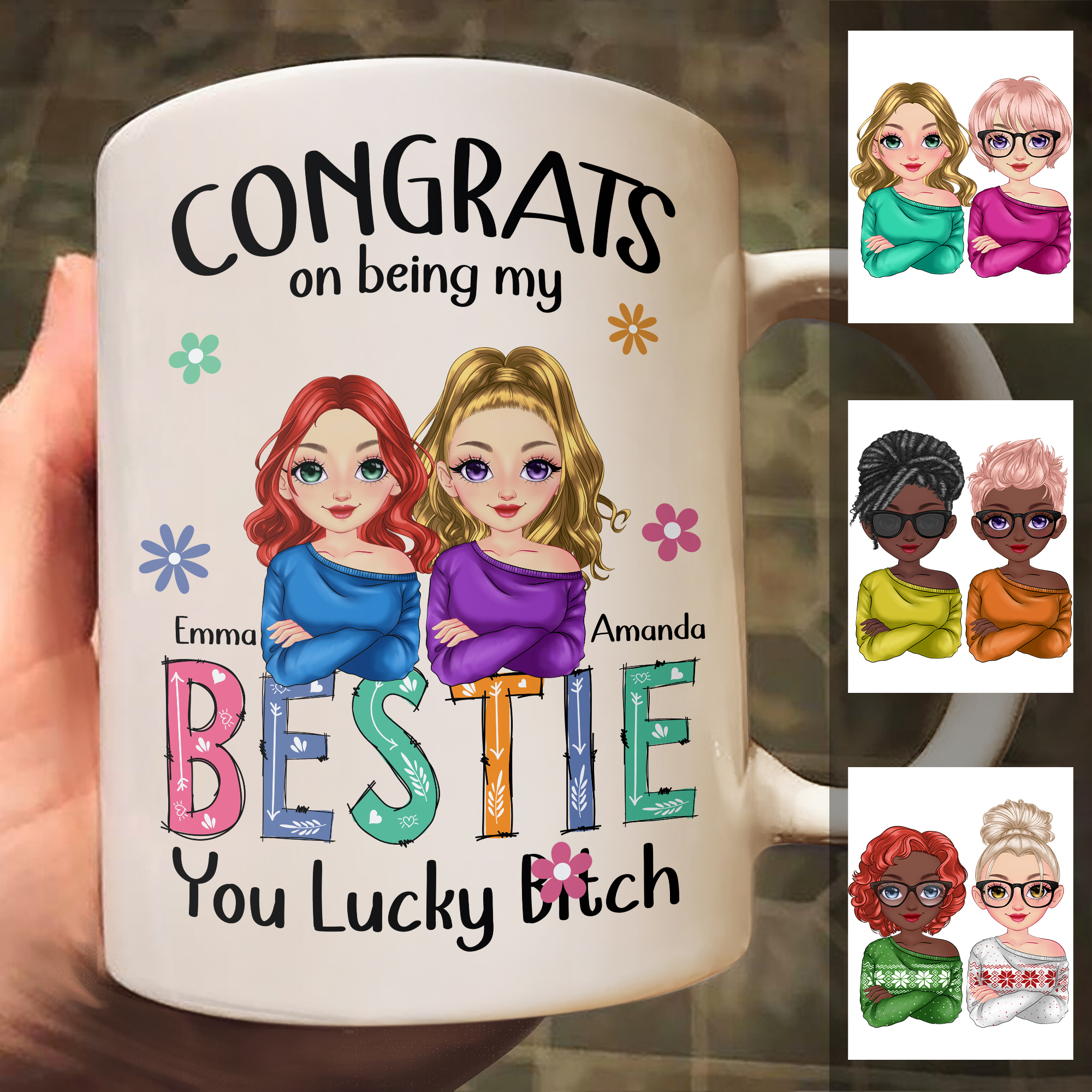 Sisters/Friends Mug - Congrats on being my Bestie - Personalized Mug