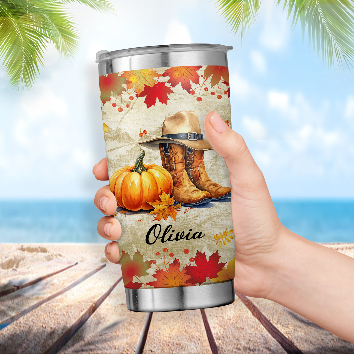 Personalized, Pumpkin Tumbler - A Girl Who Loves Pumpkin Tumbler With ...
