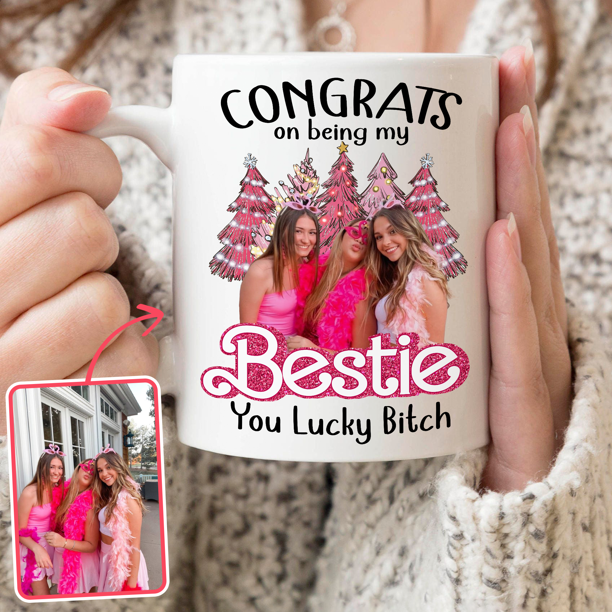 Bestie Mug - Photo Mug - Photo Upload Remove Background - Congrats on ...