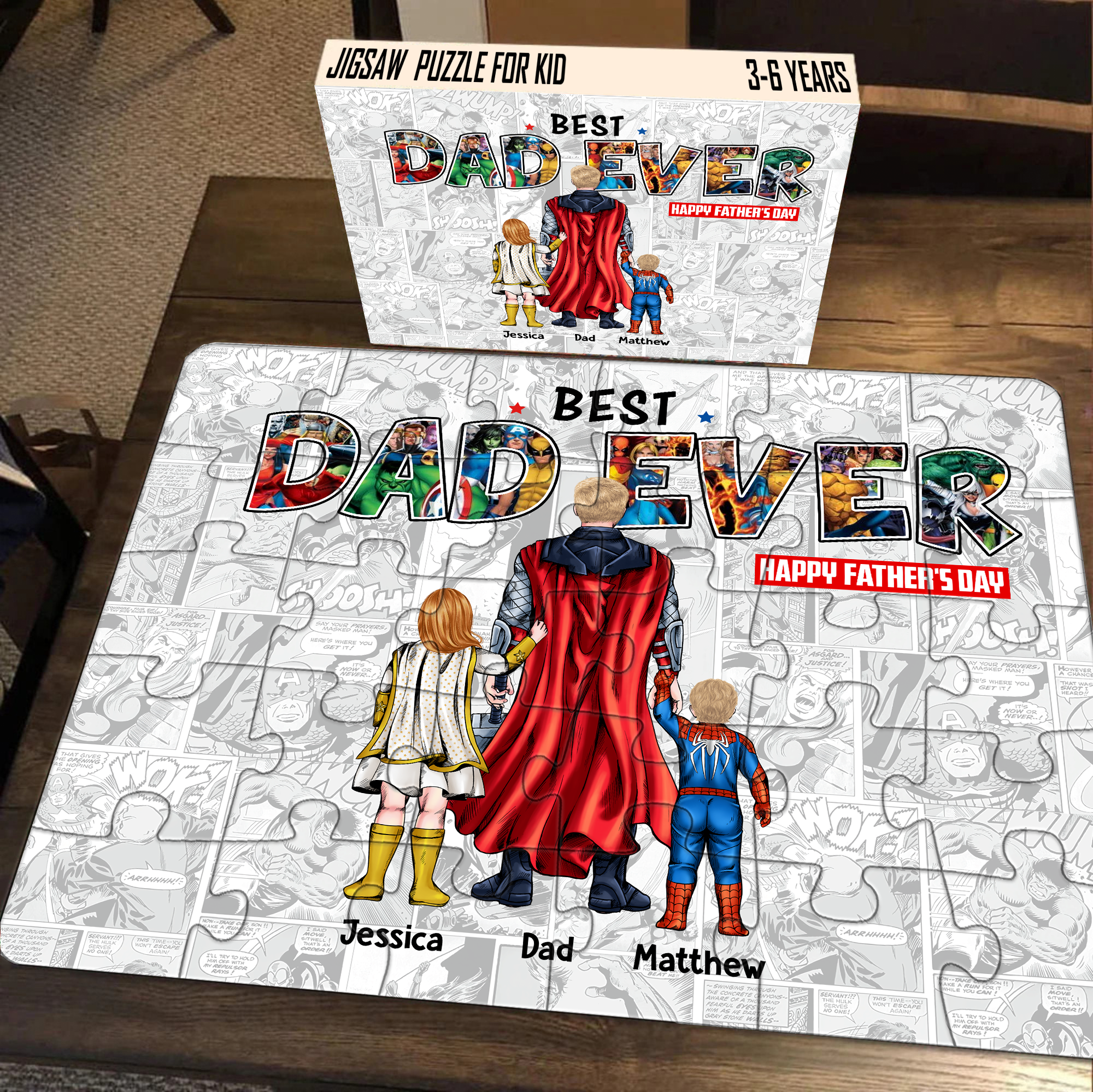 Father's Day Gifts - Best Dad Ever - Super Heroes Comic (57003) Gift ...