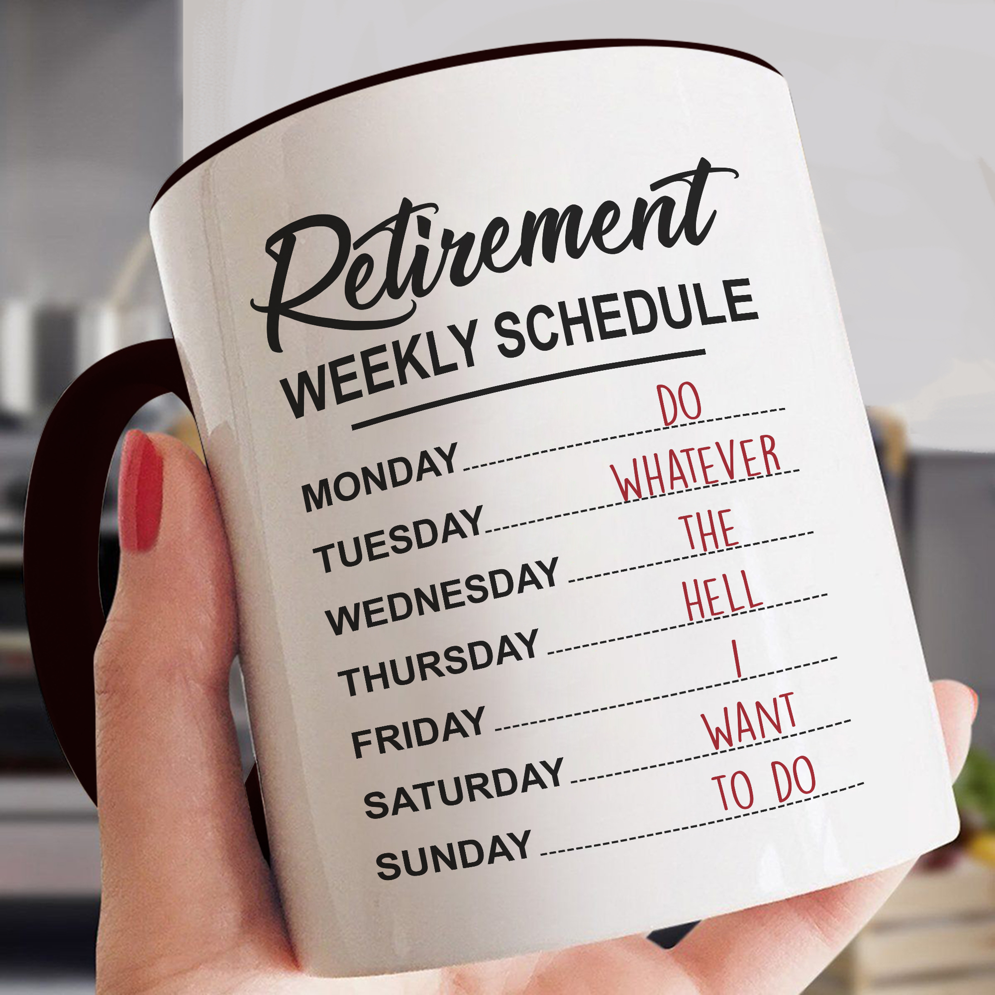 Funny Retirement Gift - Retirement Weekly Schedule - Gift for Women Men ...