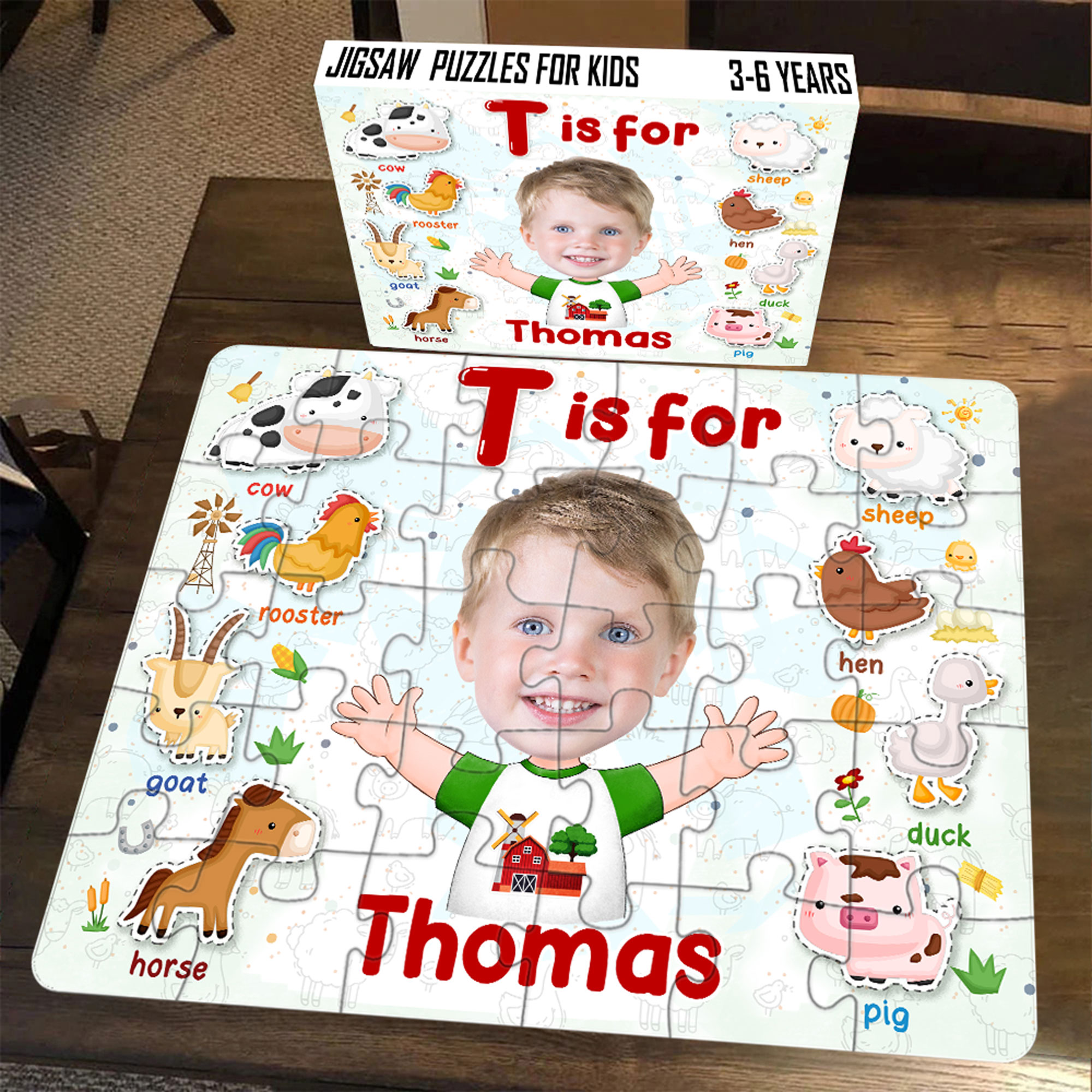 Jigsaw Puzzle Personalized - Custom Photo - Kid Play and Learn Puzzle ...