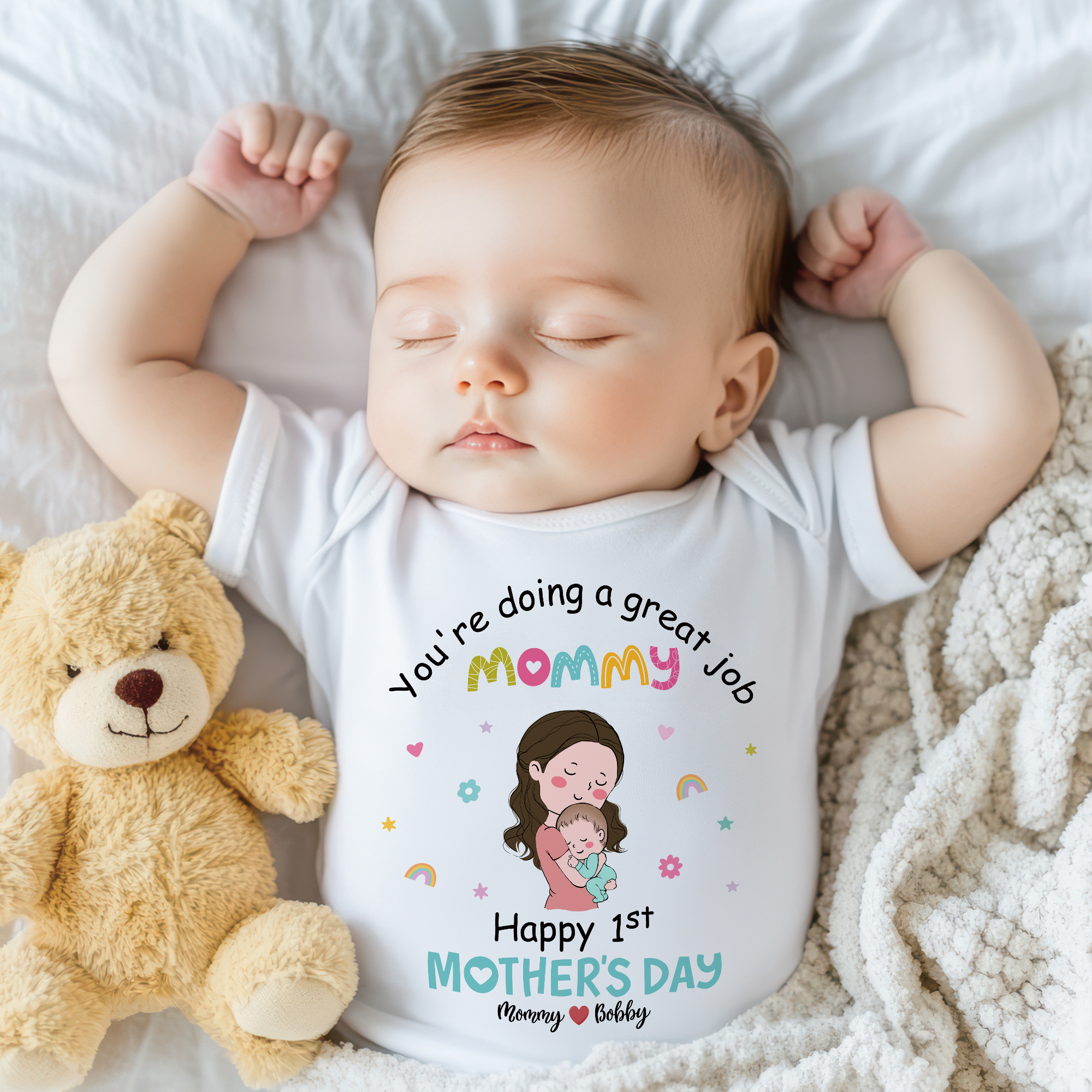 Custom Baby Onesies - You're doing a great job mommy. Happy 1st Mother ...