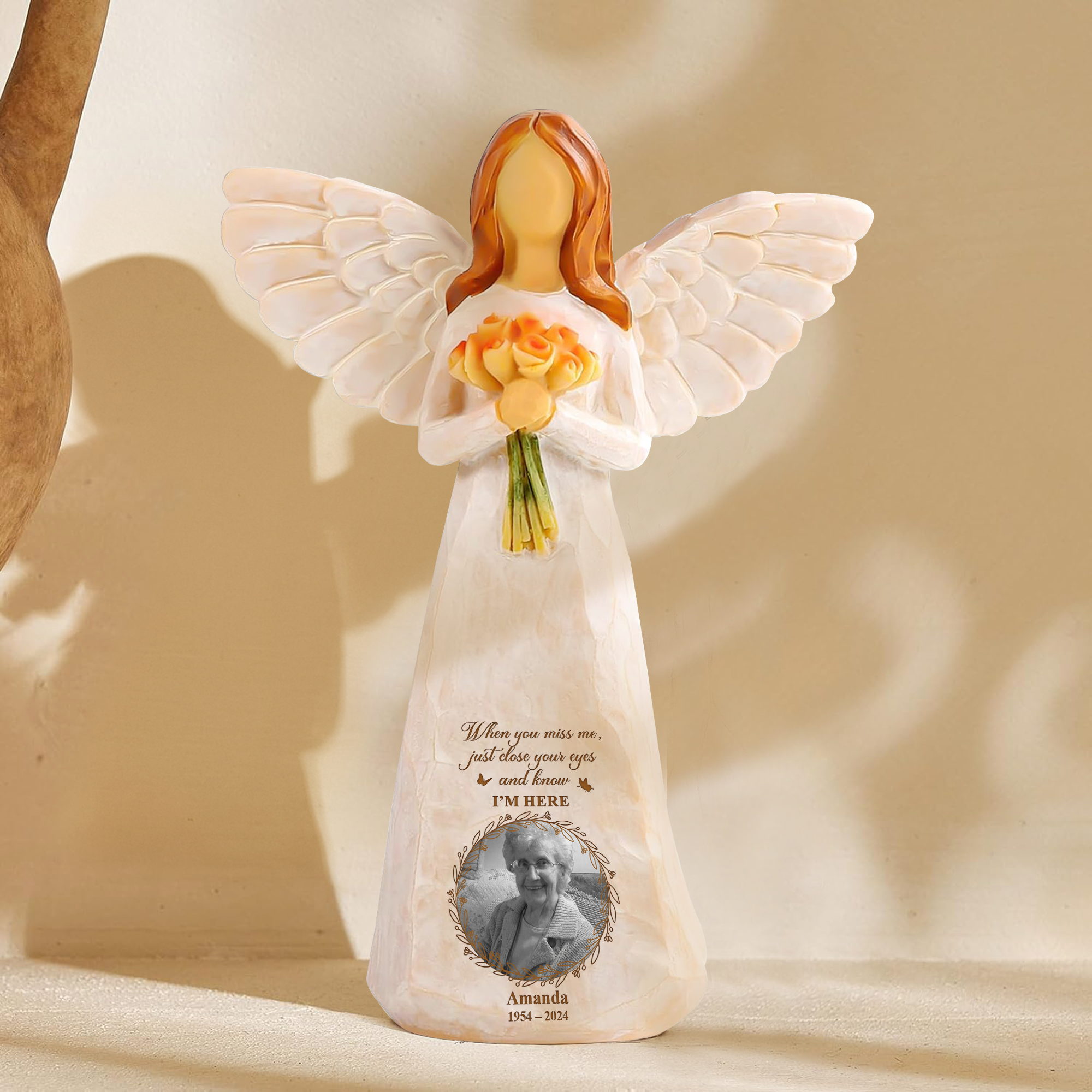 Memorial Gift – Custom Photo - Resin Figure - When you miss me, just ...