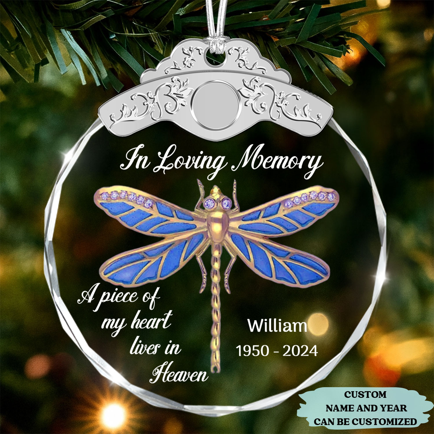Memorial Ornament - In Loving Memory A piece of my heart lives in heaven