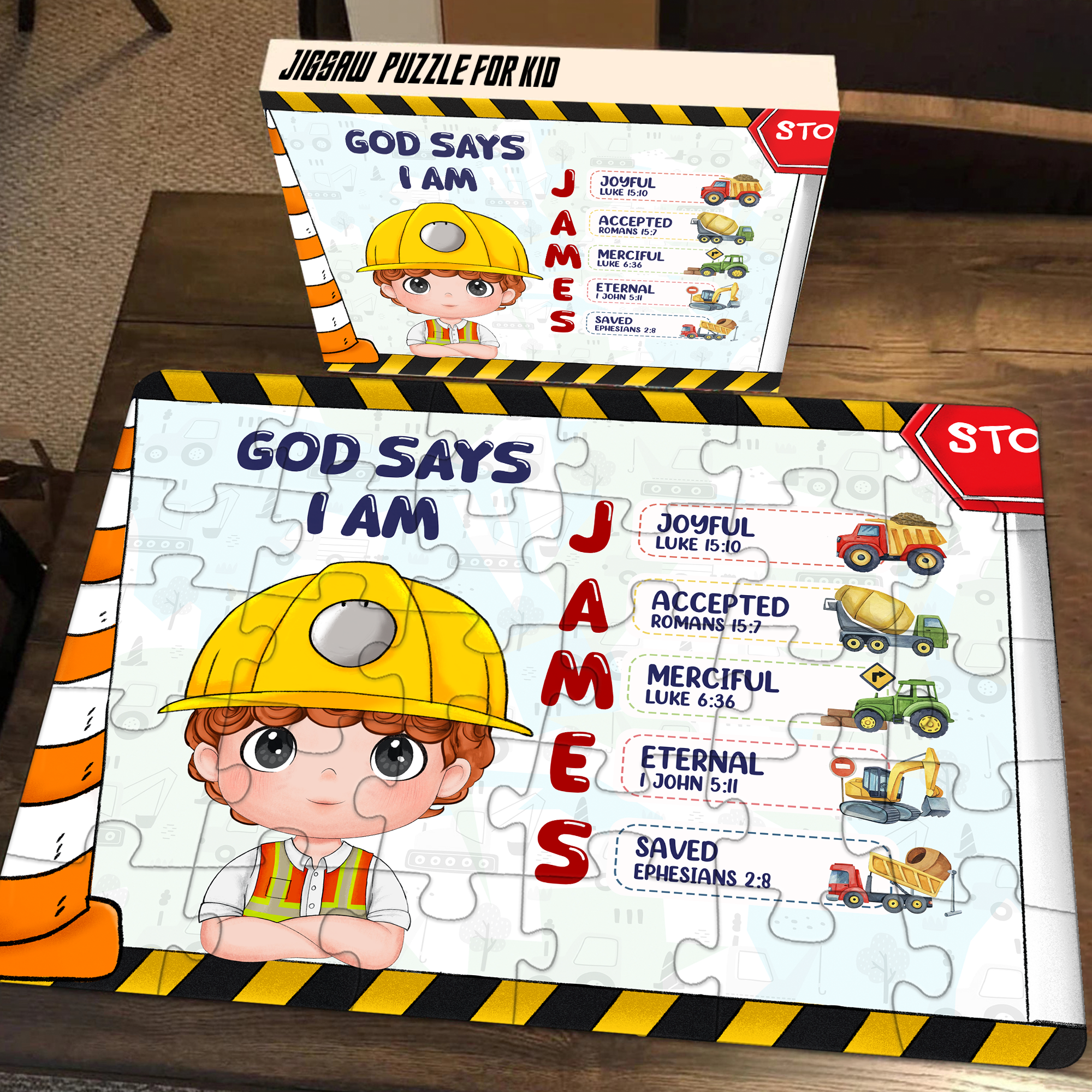 Christmas Gift 2025 - Dream Job - Engineer Puzzle - "God Says I Am ...
