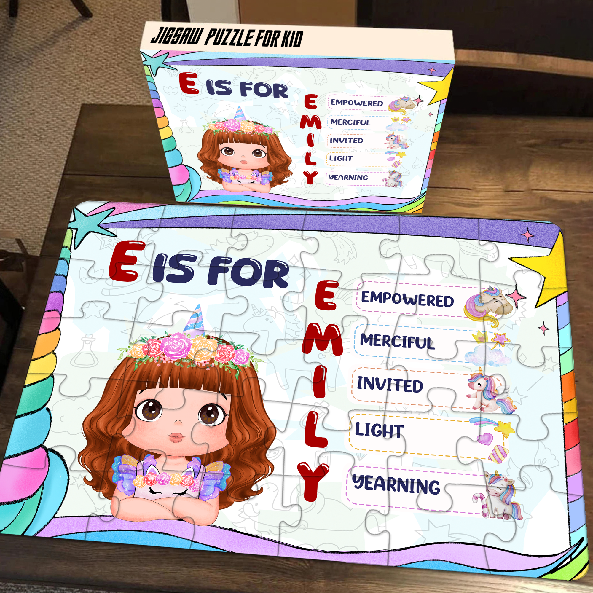 Christmas Gift 2025 - Dream Job - UNICORN Puzzle - "E IS FOR EMILY ...