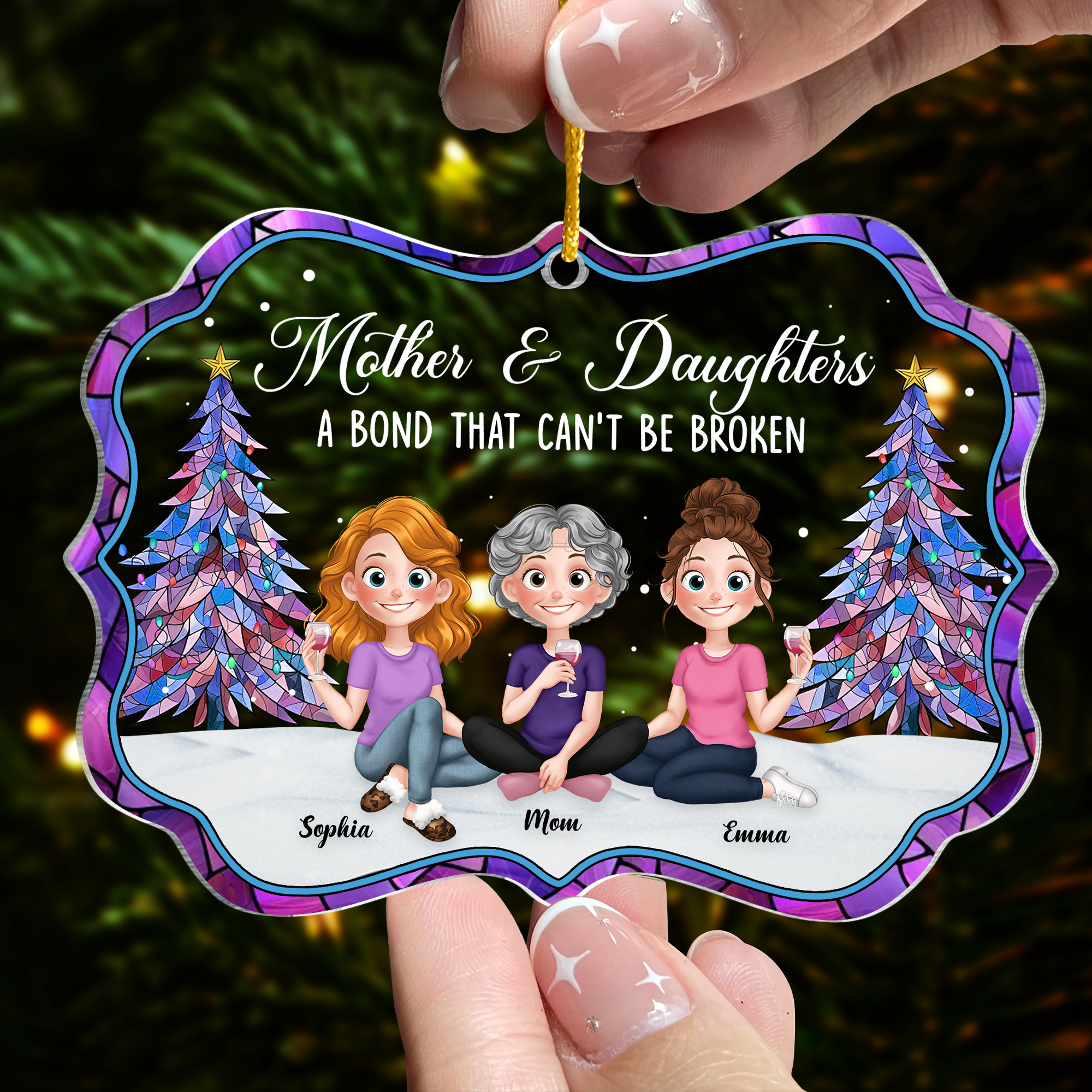Personalized Ornament - Mother & Daughters a bond that can't be broken ...
