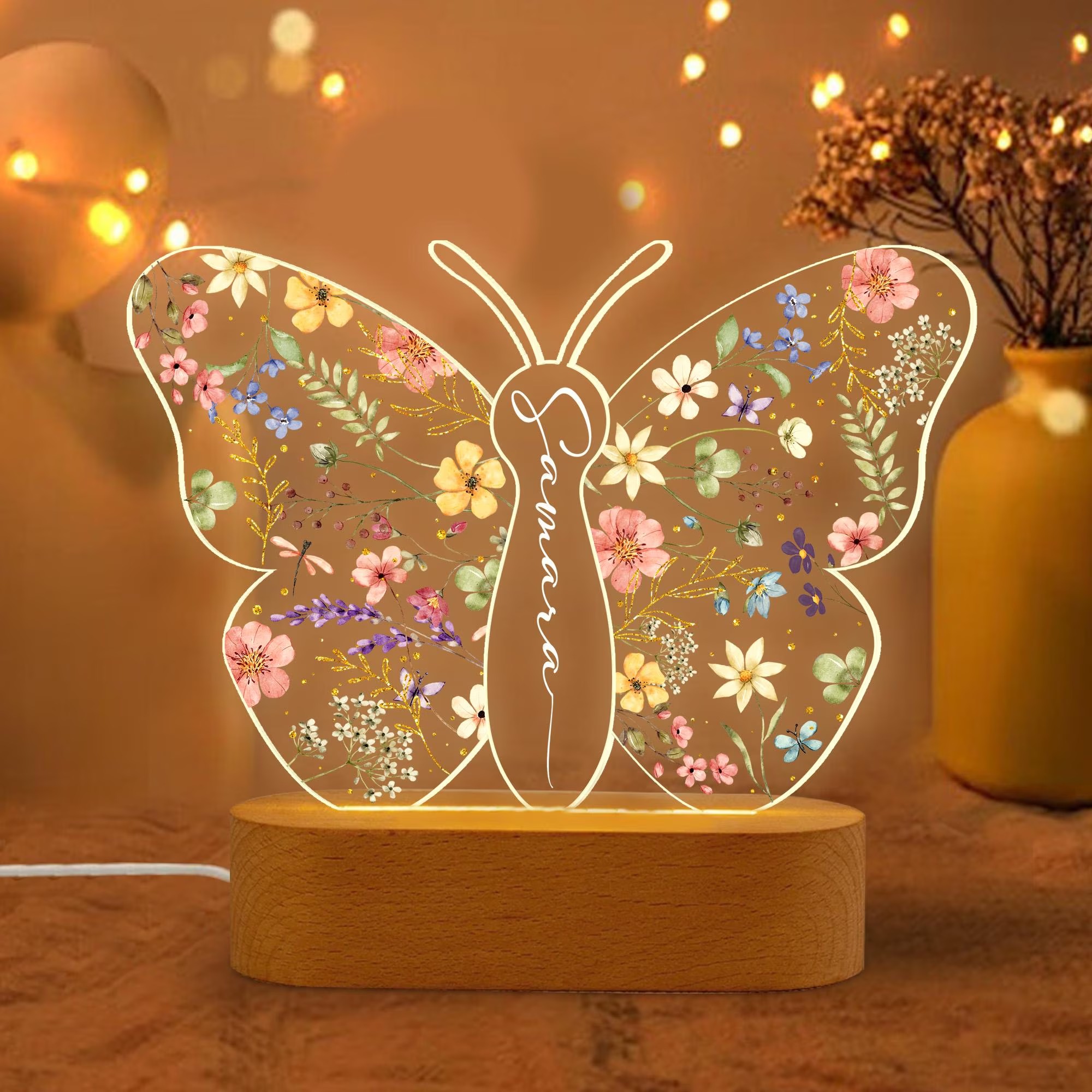 Personalized Butterfly Night Light - Custom Kids Name - Personalized ...