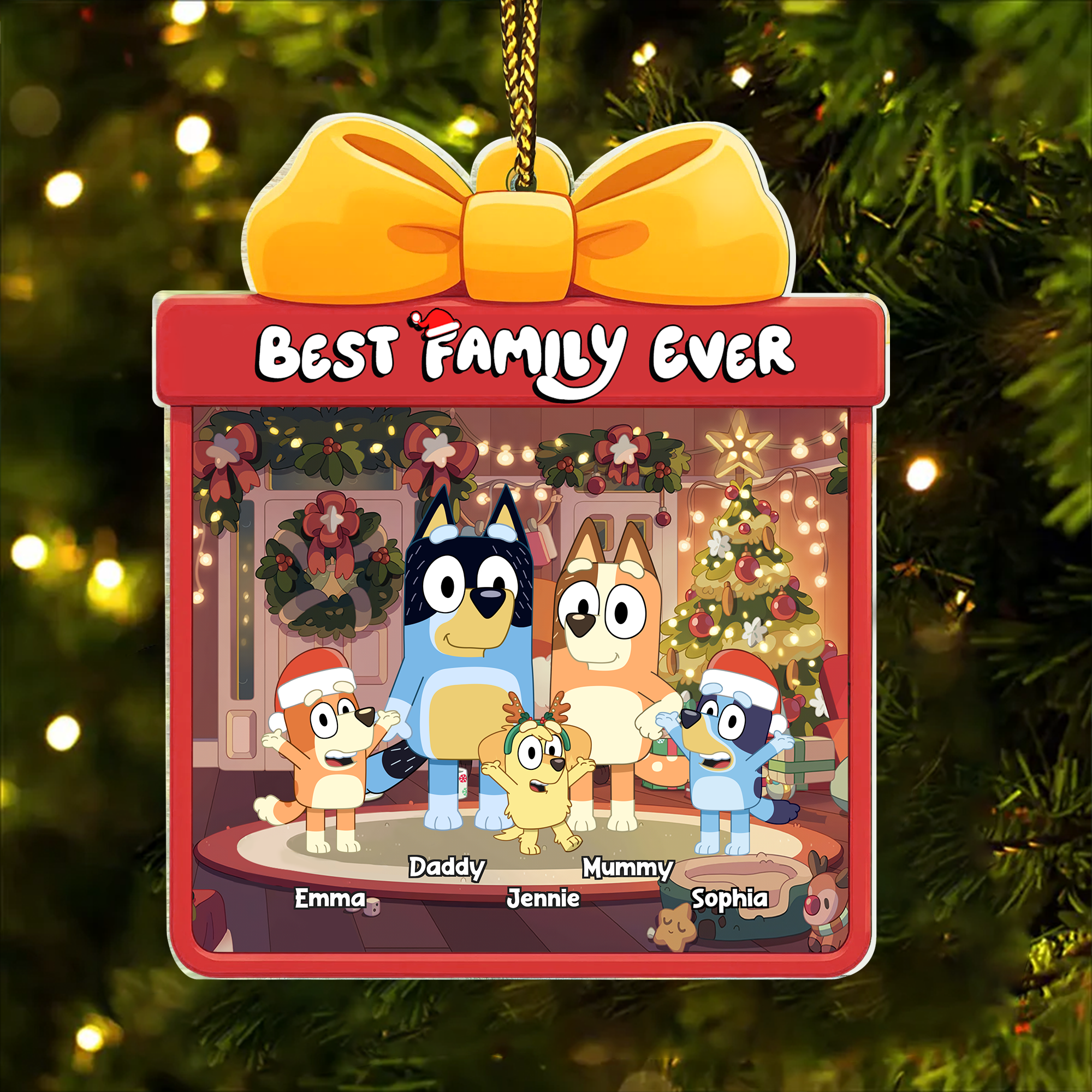 Acrylic Ornament - Best Family Ever - Family Christmas Ornament - Bluey ...