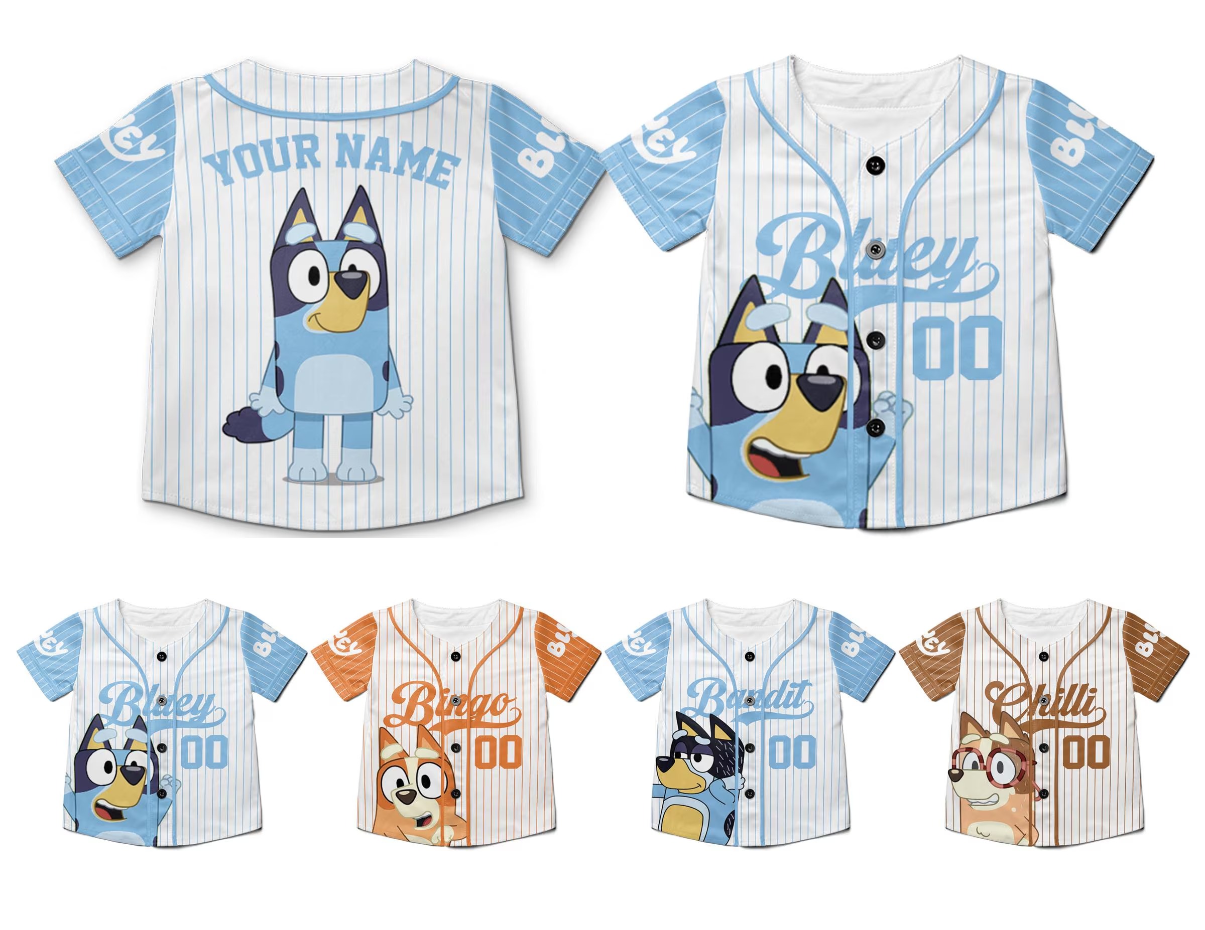 Personalized Set - Personalized Bluey Baseball Jersey - Bluey Bingo ...