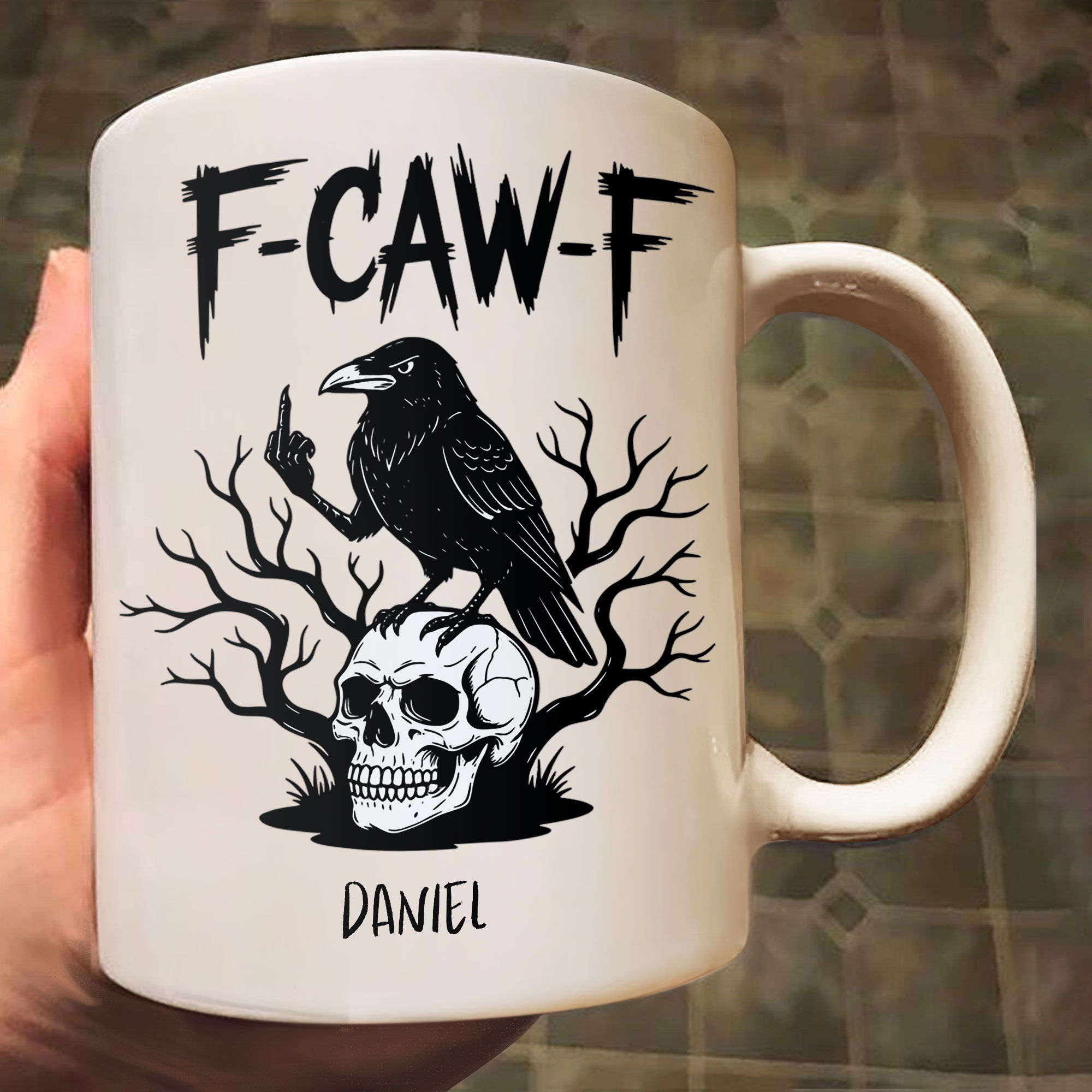 Personalized Set - Personalized Mug - Funny Mug - Humorous Crow F-Caw-F ...