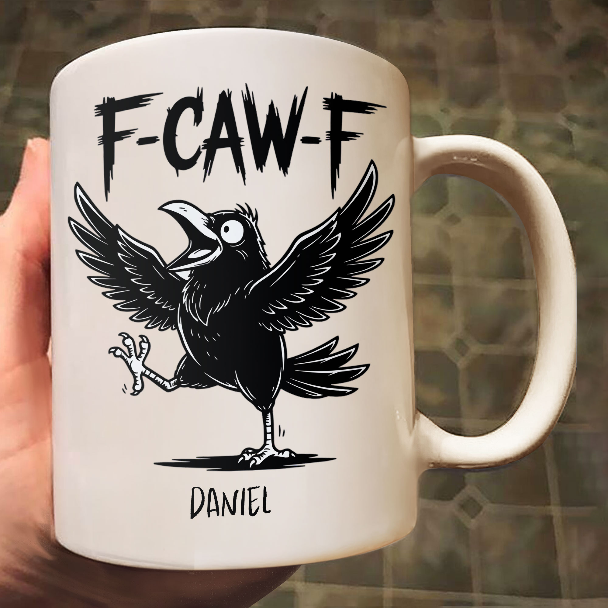 Personalized Set - Personalized Mug - Funny Mug - Humorous Crow F-Caw-F ...