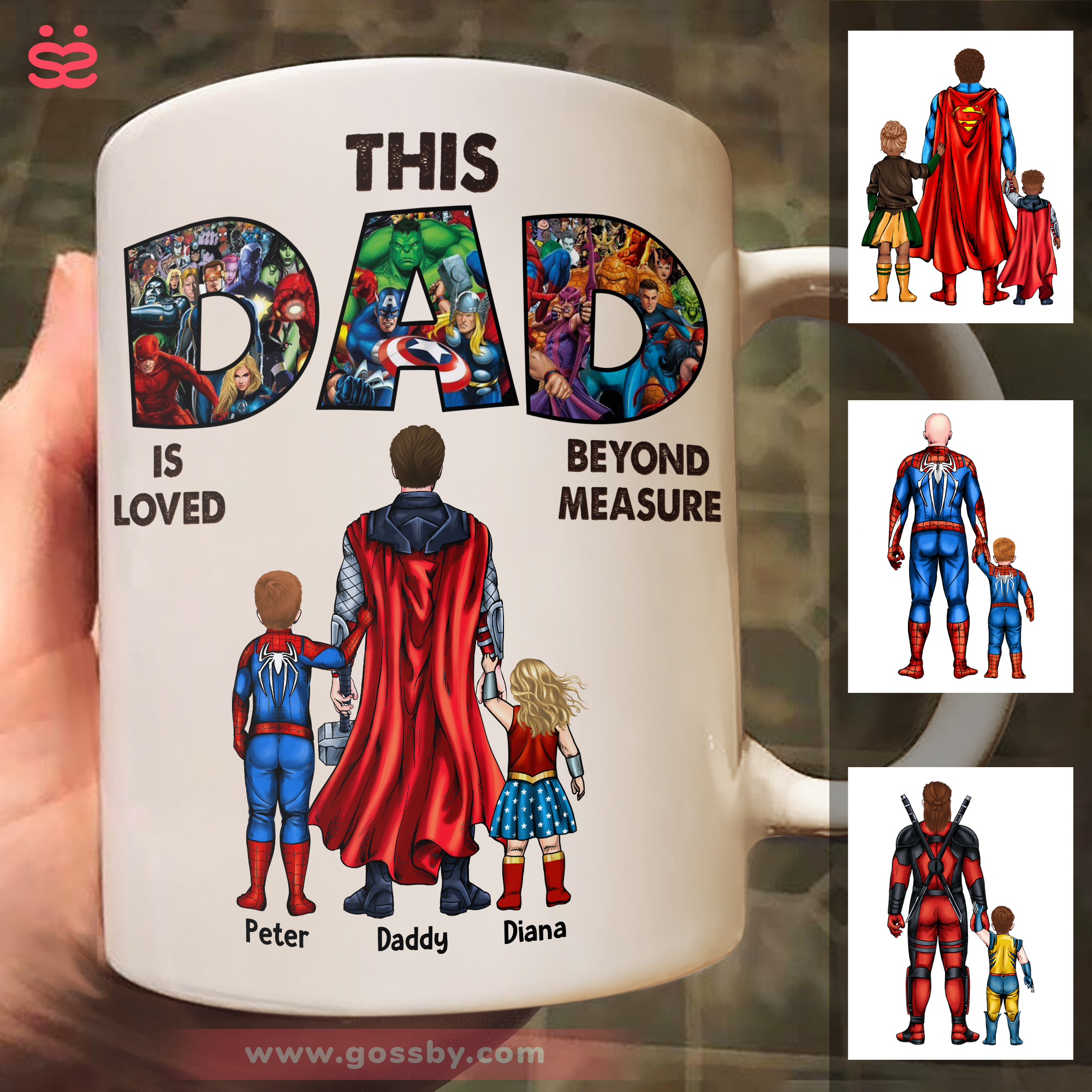 Father & Kids - This Dad is Loved Beyond Measure - CS - Personalized Mug