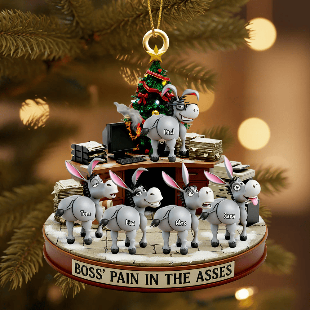 Christmas Ornament - Boss Pain In The Aesses - Christmas Boss Donkey ...