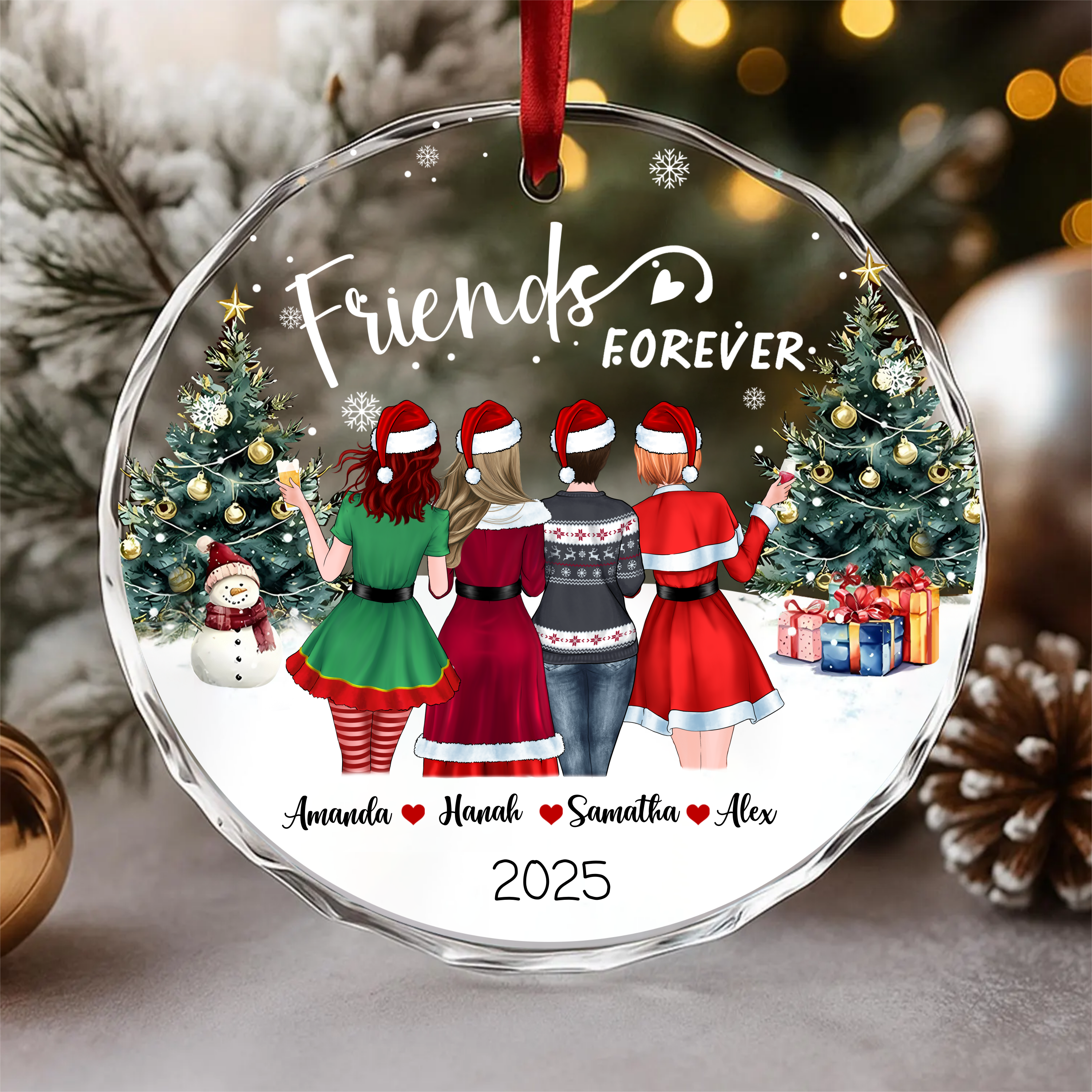 Personalized Group Friendship Ornament - Besties Forever, friends ...