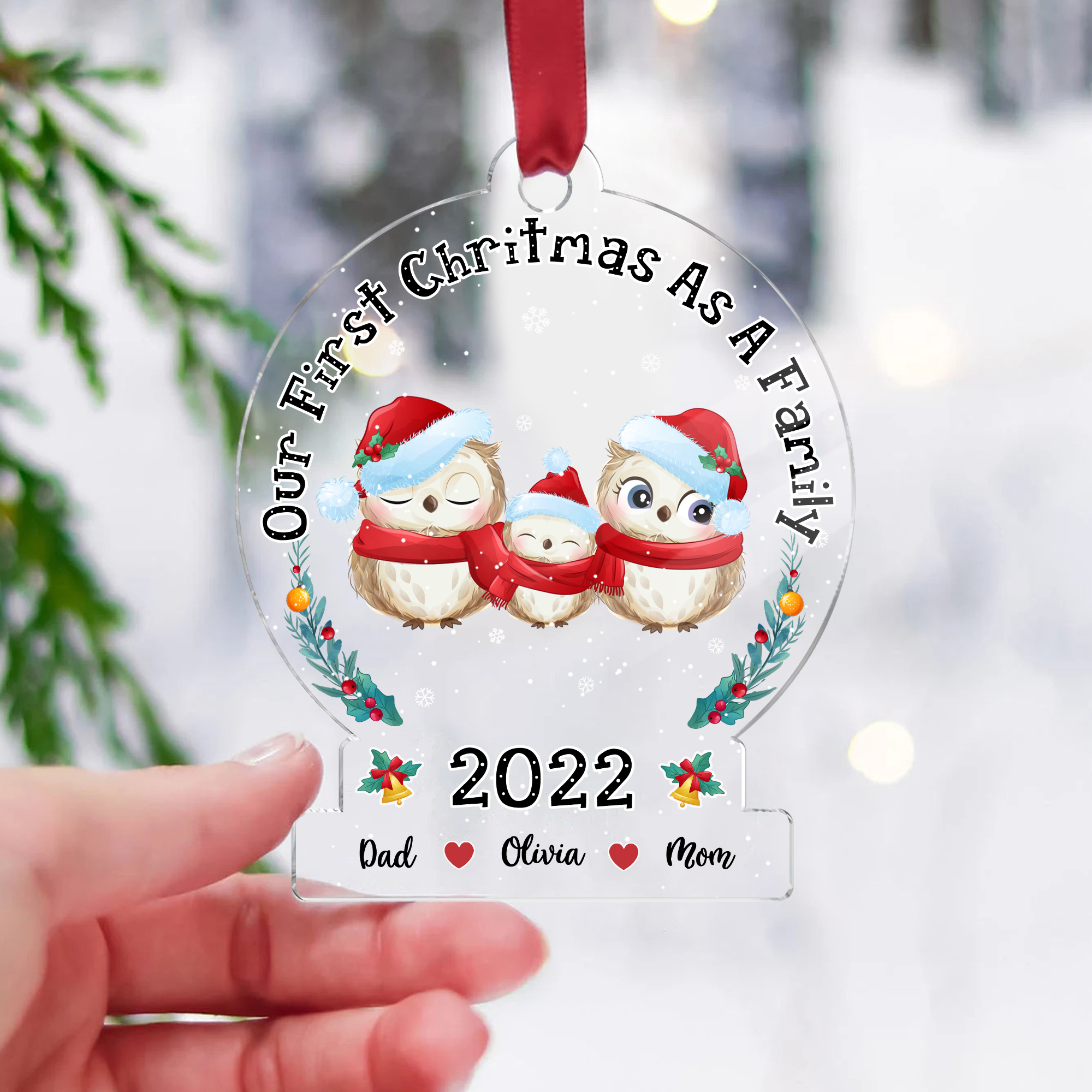 Transparent Christmas Ornament - Family - Our First chritmas as a ...